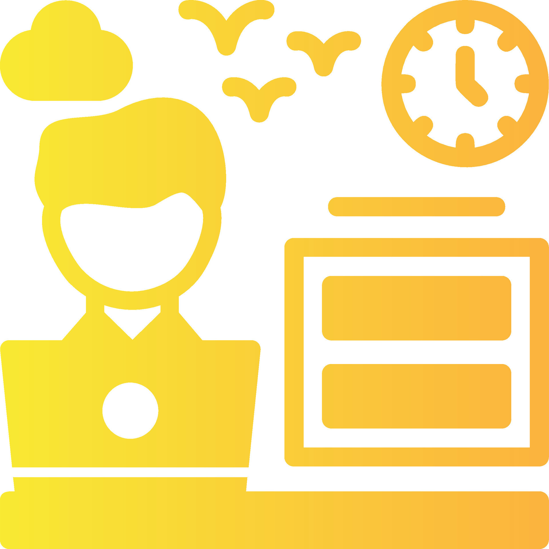 Remote office hours Solid Multi Gradient Icon 39533088 Vector Art at ...