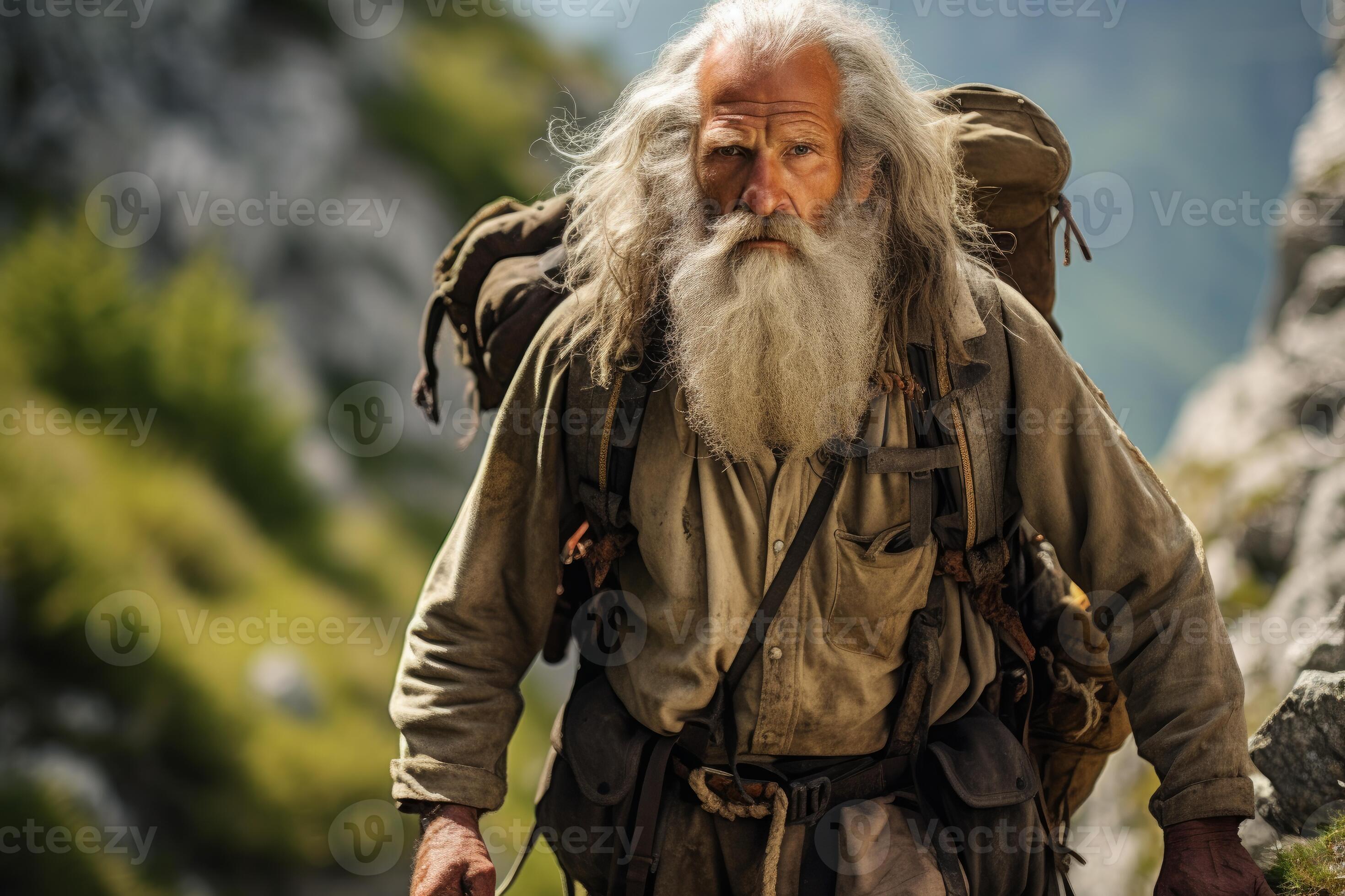 AI generated Old man hiking. Generate Ai 39557323 Stock Photo at Vecteezy