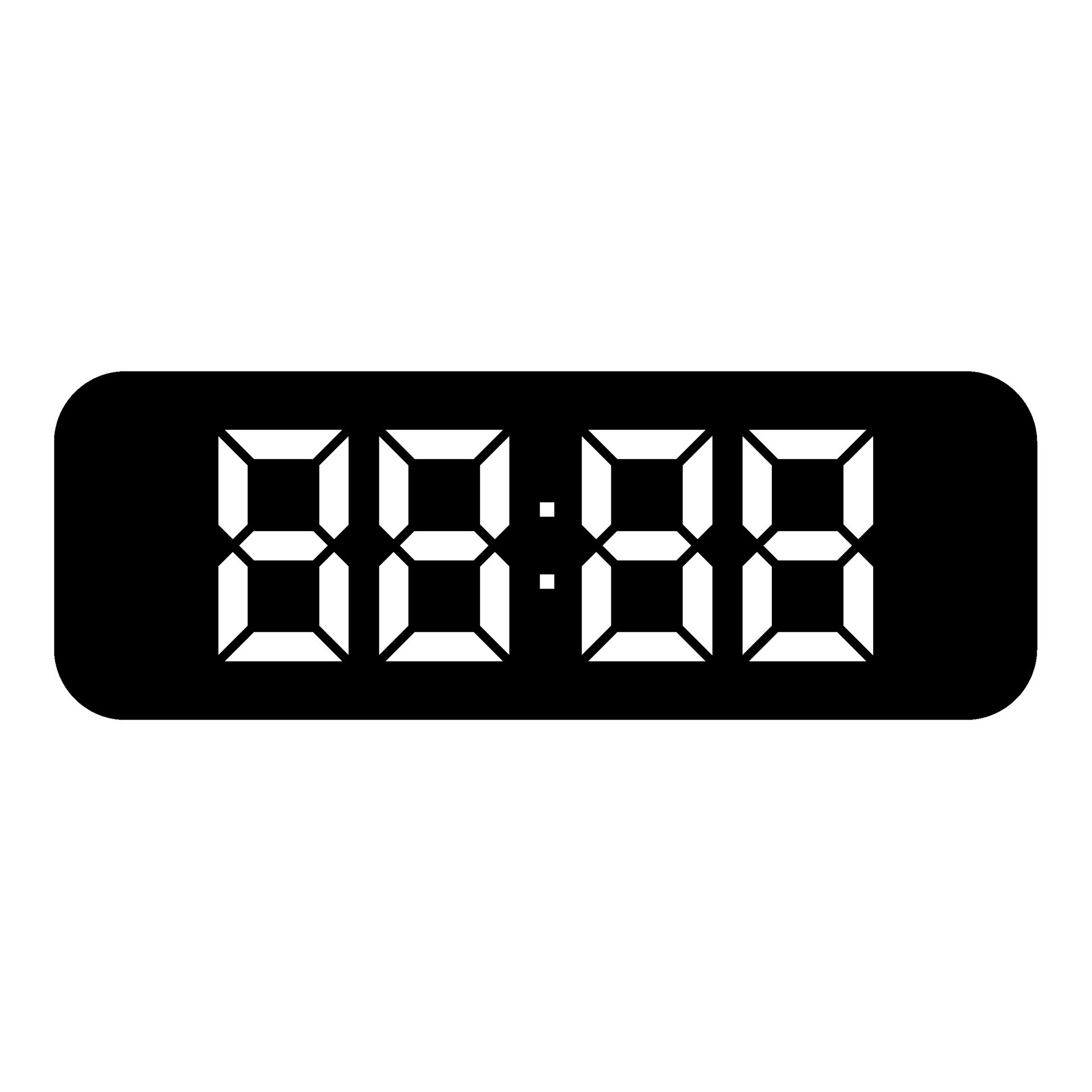 Digital Table Clock Electronic Display Desk Watch Icon Black Color Vector Illustration Image