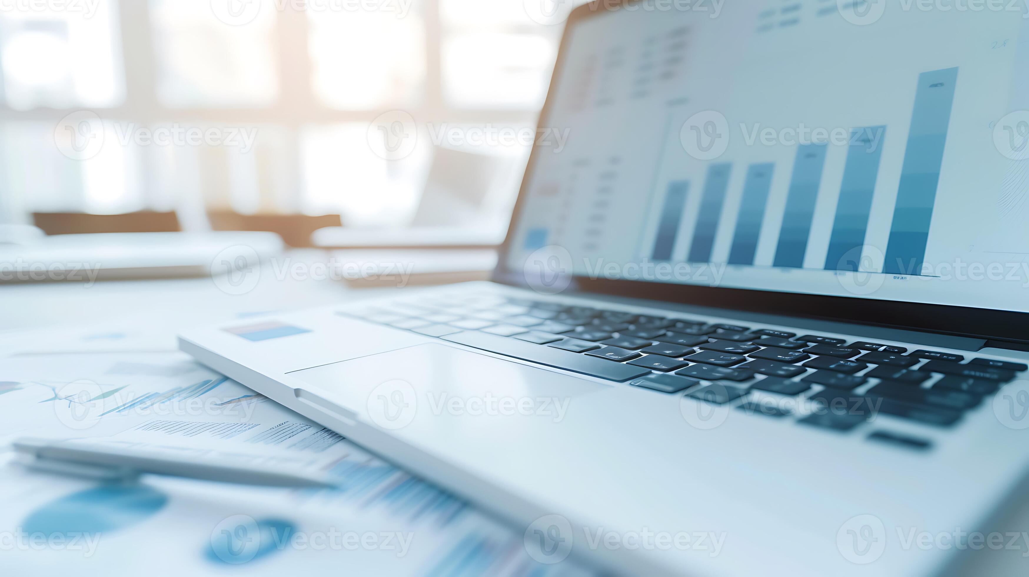 AI generated Laptop Computer Sitting on Top of Table. Generative AI ...