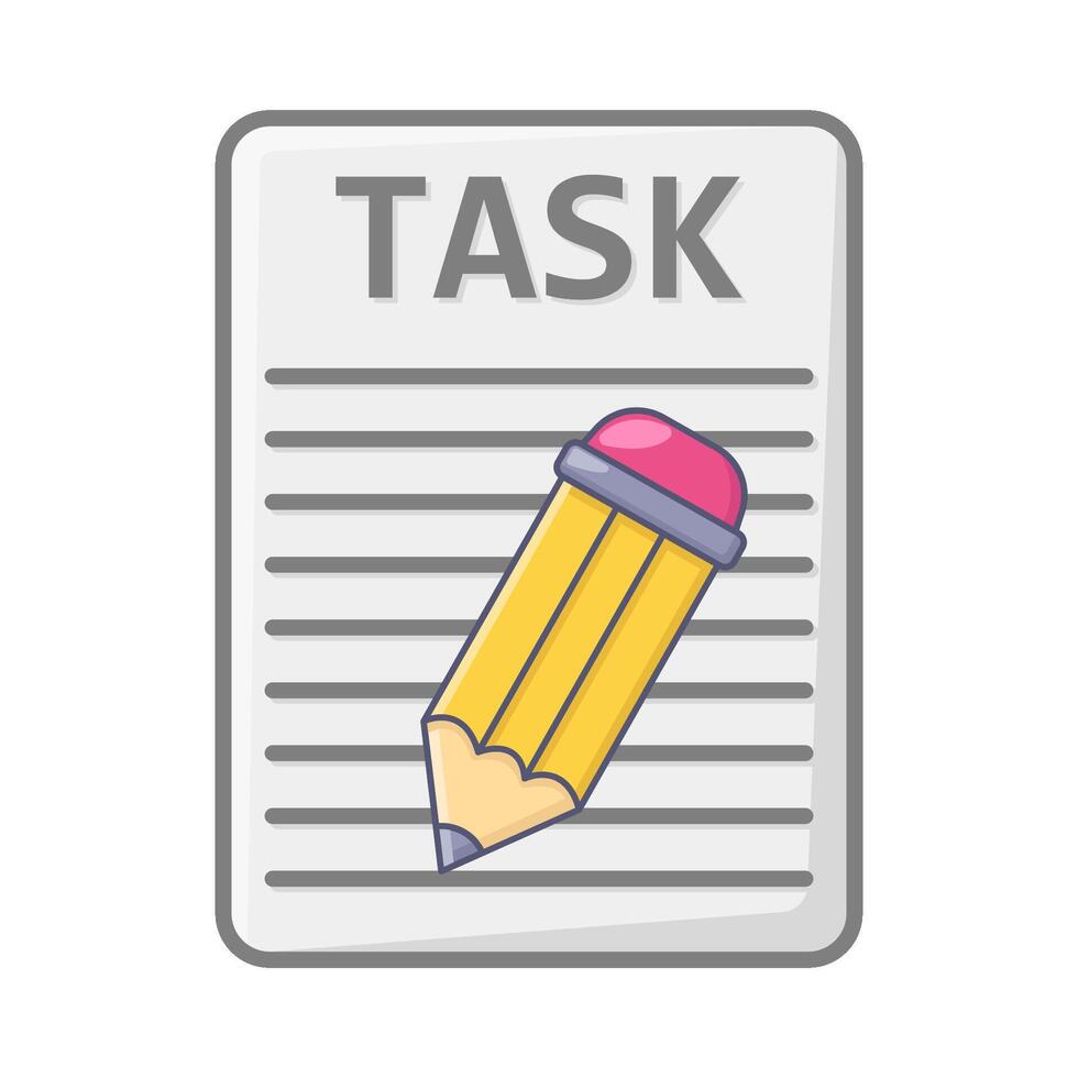 task with pencil illustration 39599218 Vector Art at Vecteezy