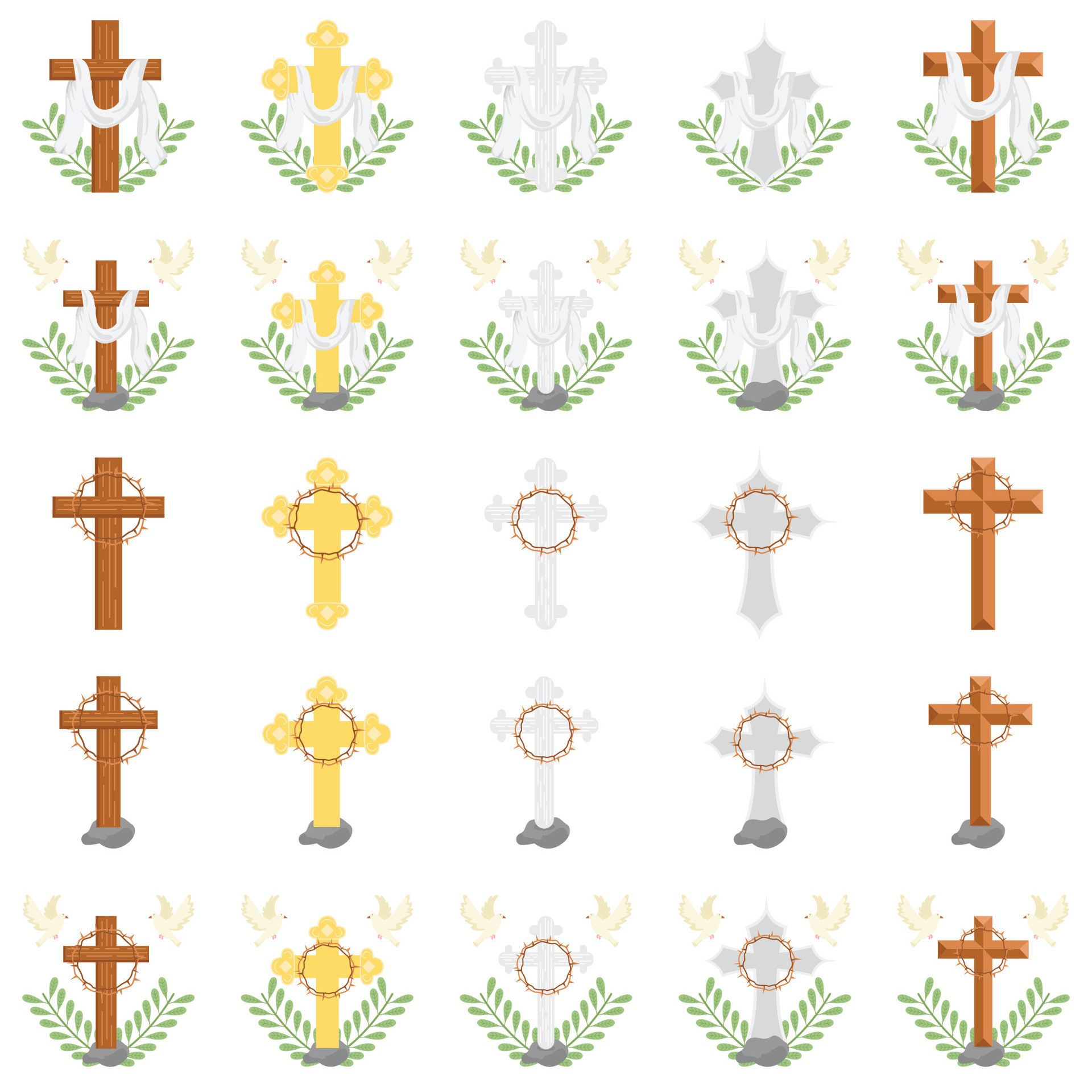 christian cross pack illustration 39600787 Vector Art at Vecteezy