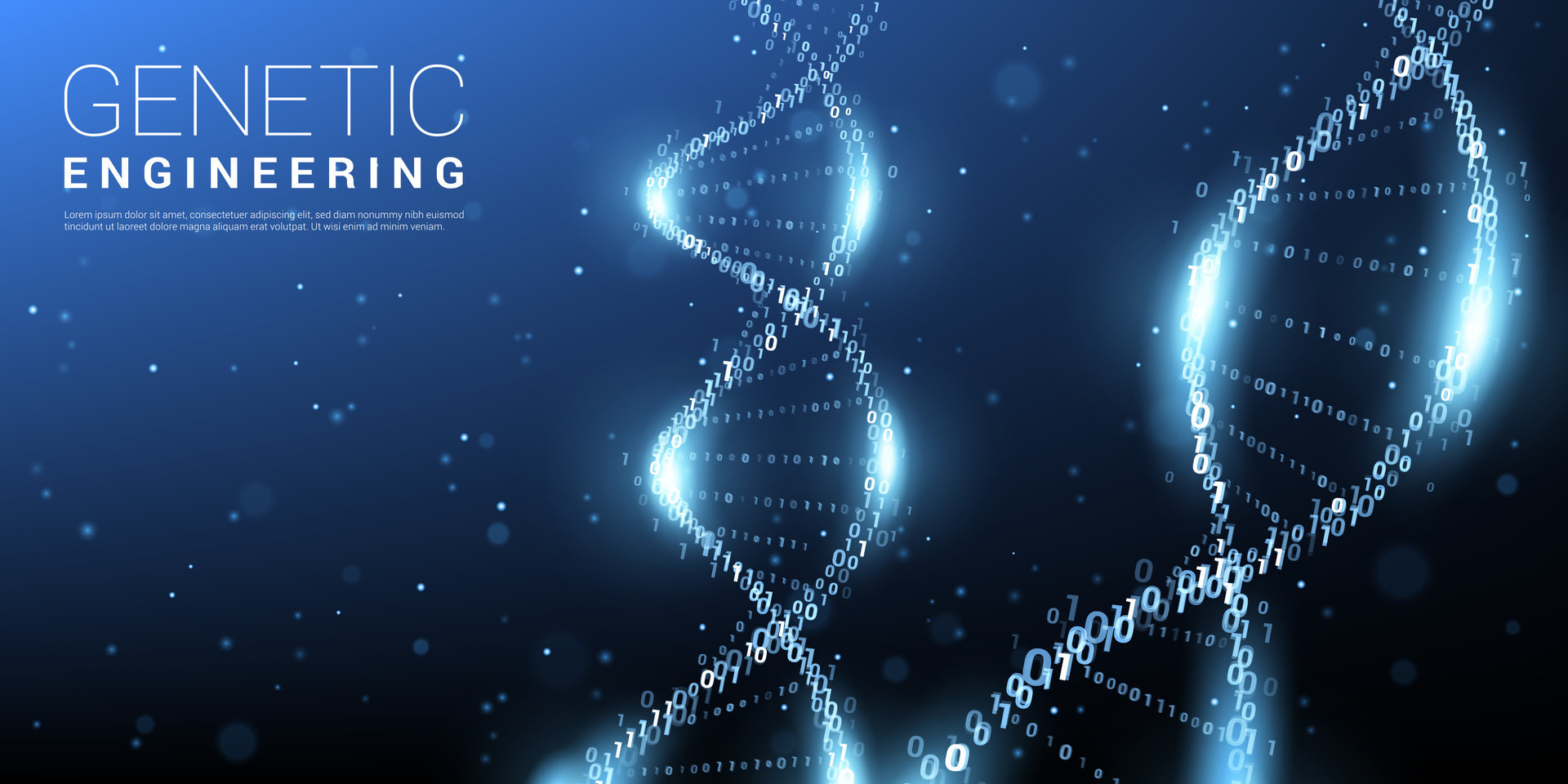 Digital Dna Binary Molecular Genome Code Banner 39613355 Vector Art At