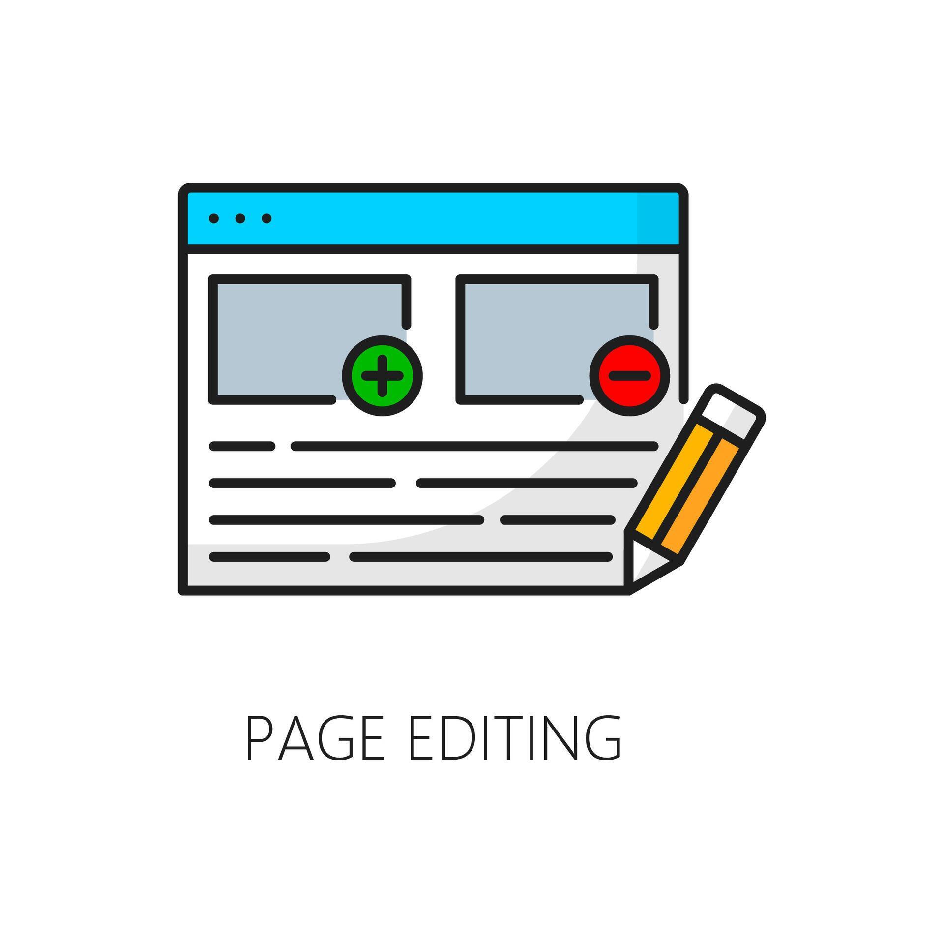 Page Editing Cms Content Management System Icon 39614797 Vector Art At