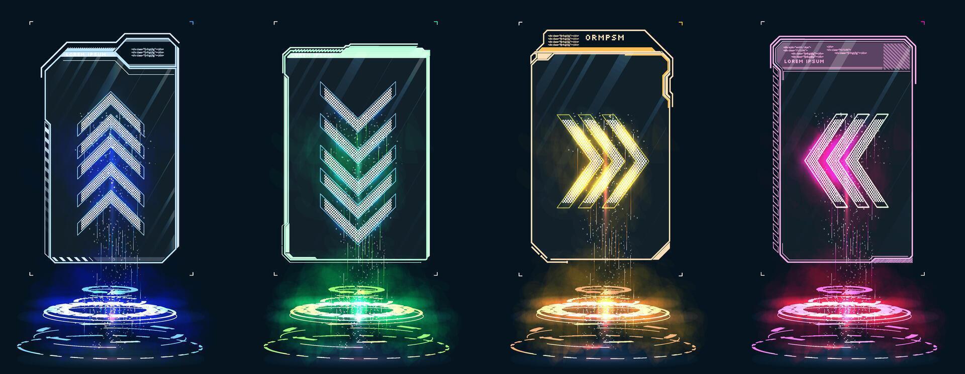 Head-up display elements for the web and app. Futuristic user interface ...