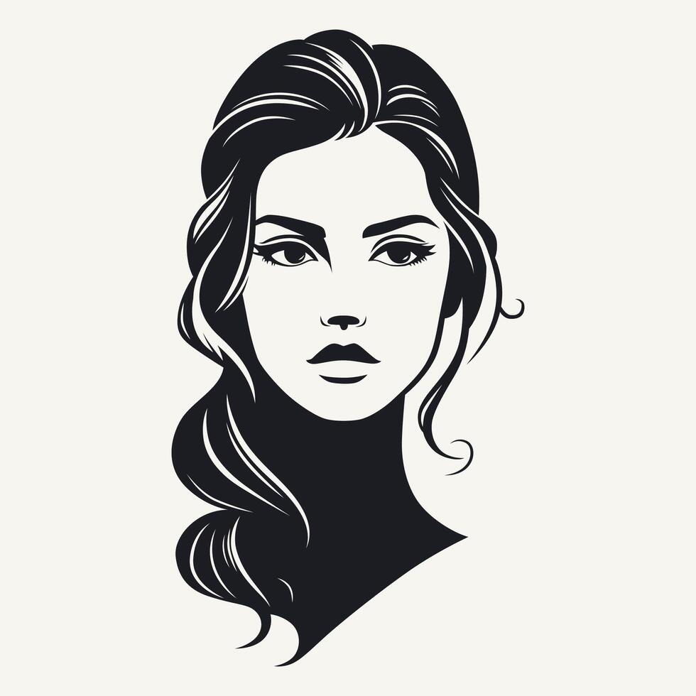 Beautiful Woman Face Elegant Silhouette Vector Illustration 39624247 Vector Art At Vecteezy