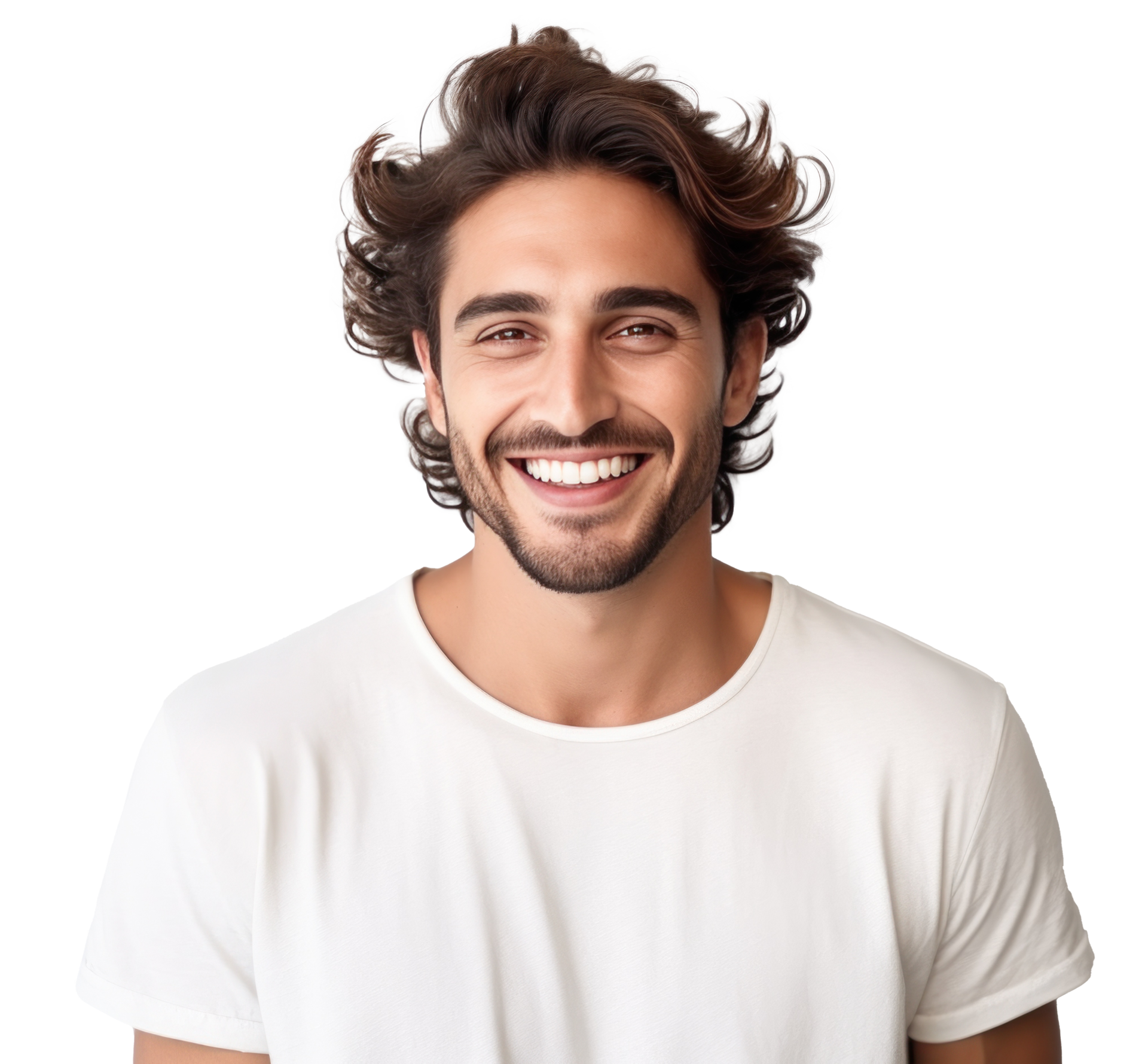 AI generated man smiling behind isolated background 39631030 PNG