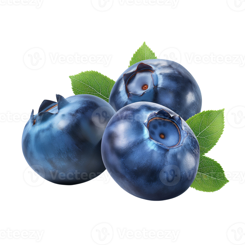 AI generated Blueberries with Blueberry leaves on the floor, Healthy ...