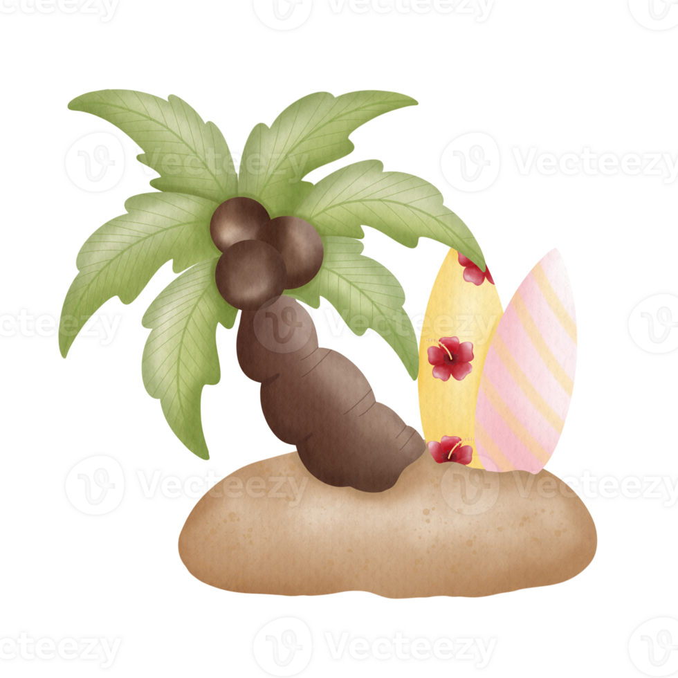 Island, coconut trees, surf board 39633791 PNG Island, coconut trees, surf board 39633791 PNG