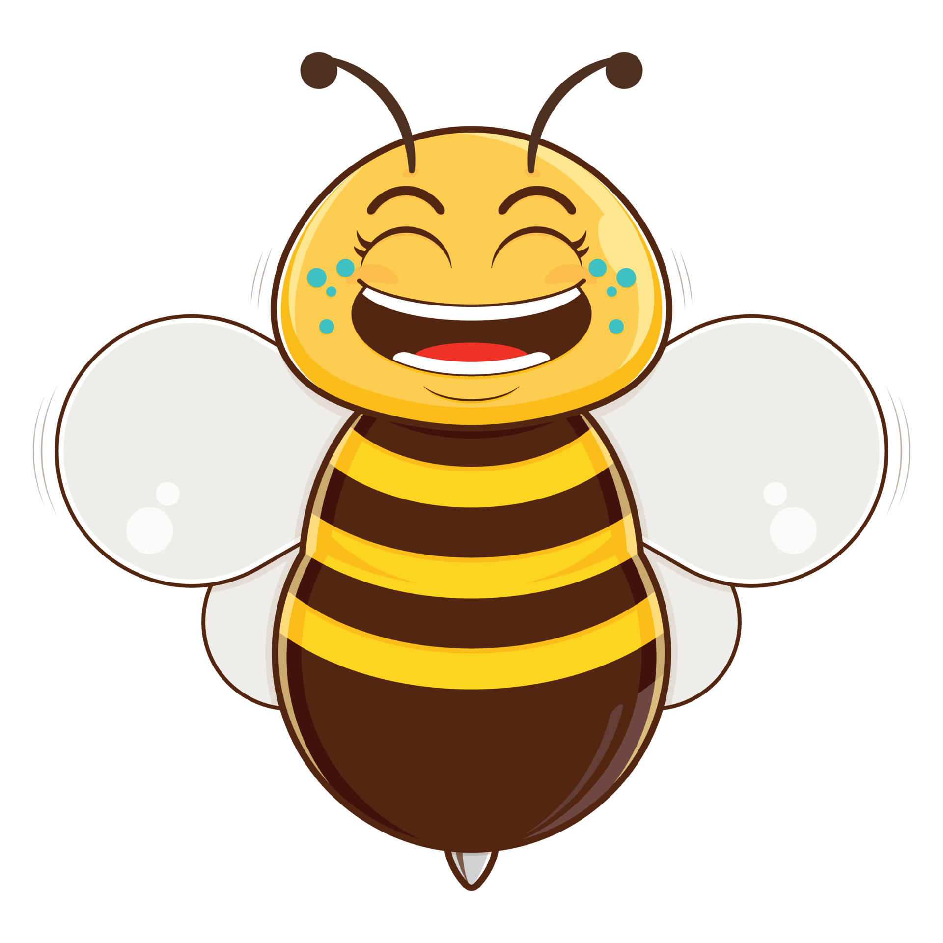 bee laughing face cartoon cute 39633908 PNG