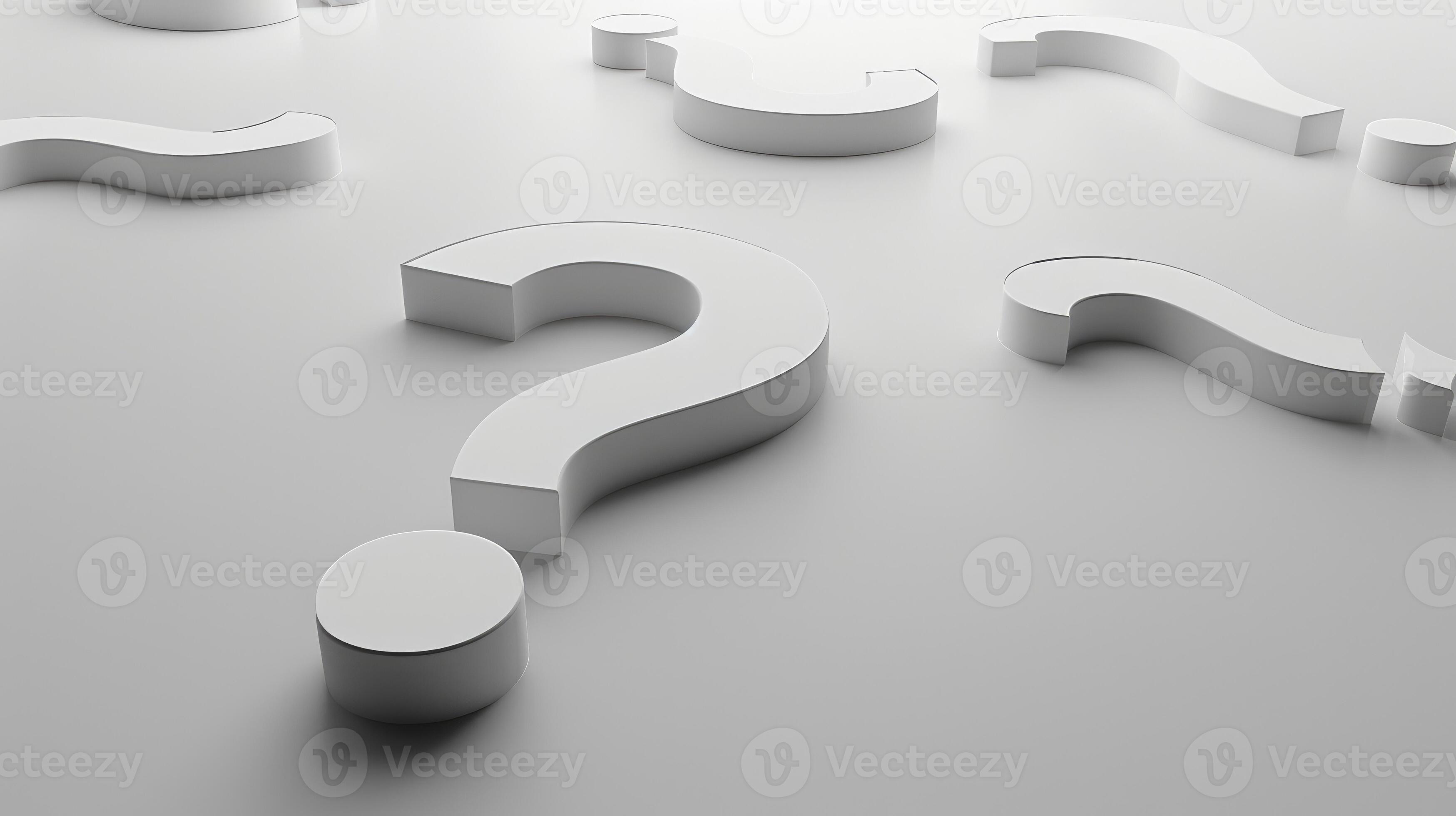 AI generated A solitary question mark on a clean background ...
