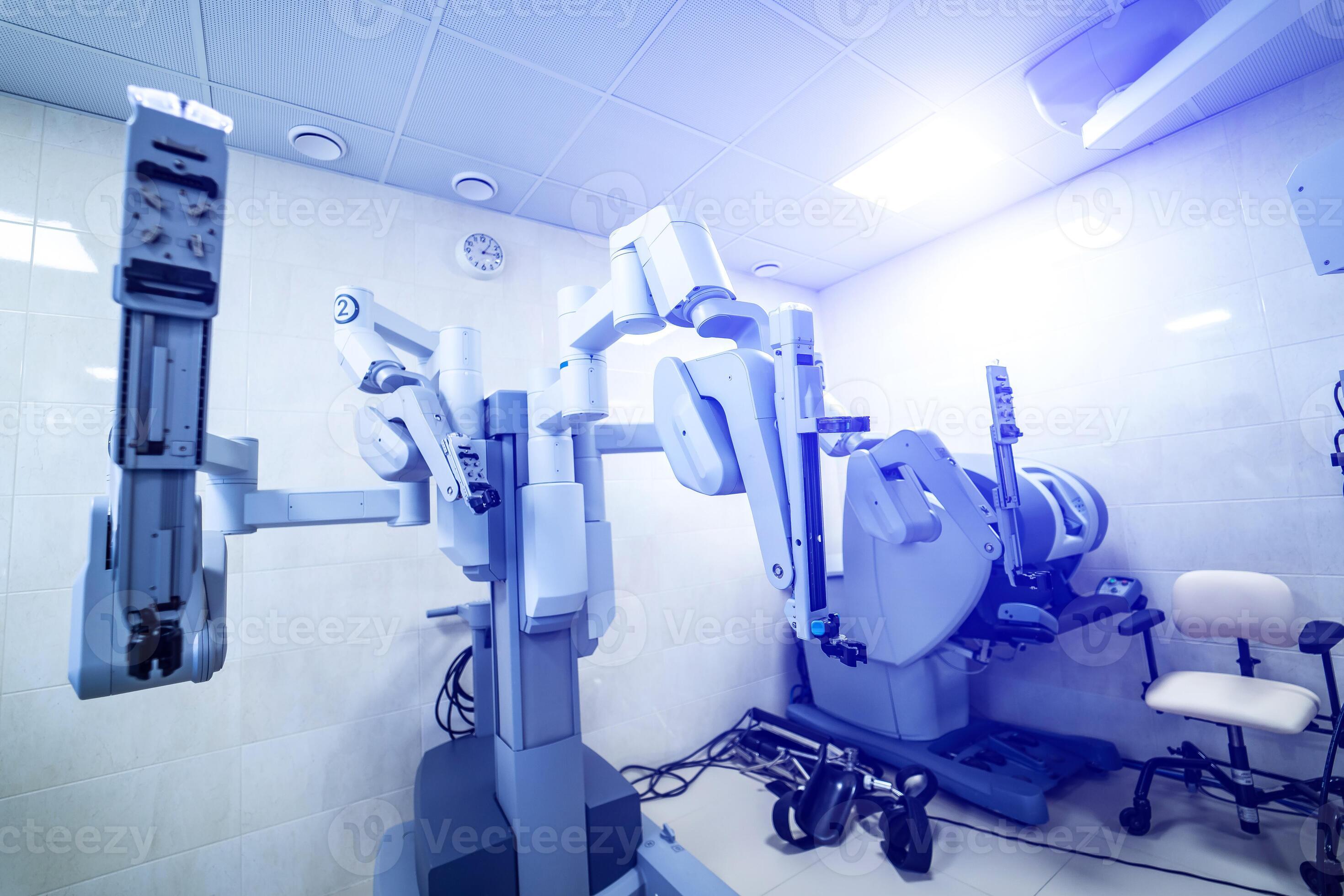 Modern Surgical Robot Doctor Performs Minimally Invasive Surgeon Using