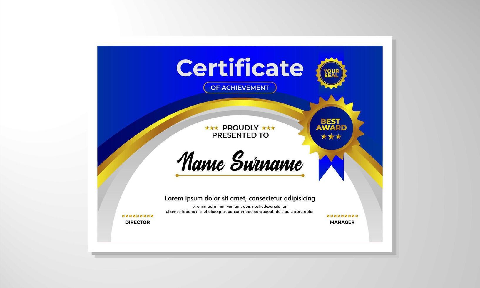 Modern Certificate Template Vector Design 39645800 Vector Art At Vecteezy