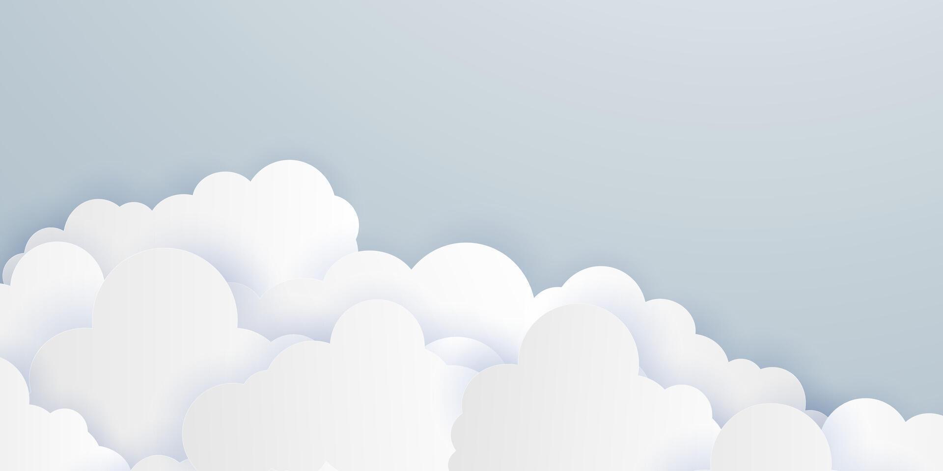beautiful paper cut cloud design background vector illustration ...