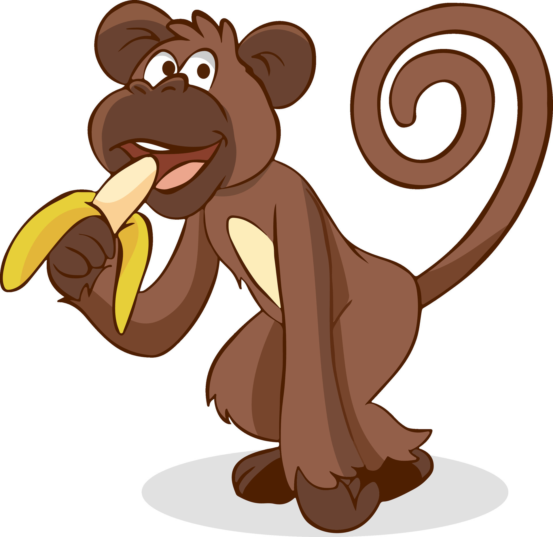 Cartoon monkey eating banana. Vector illustration. 39649124 Vector Art at Vecteezy