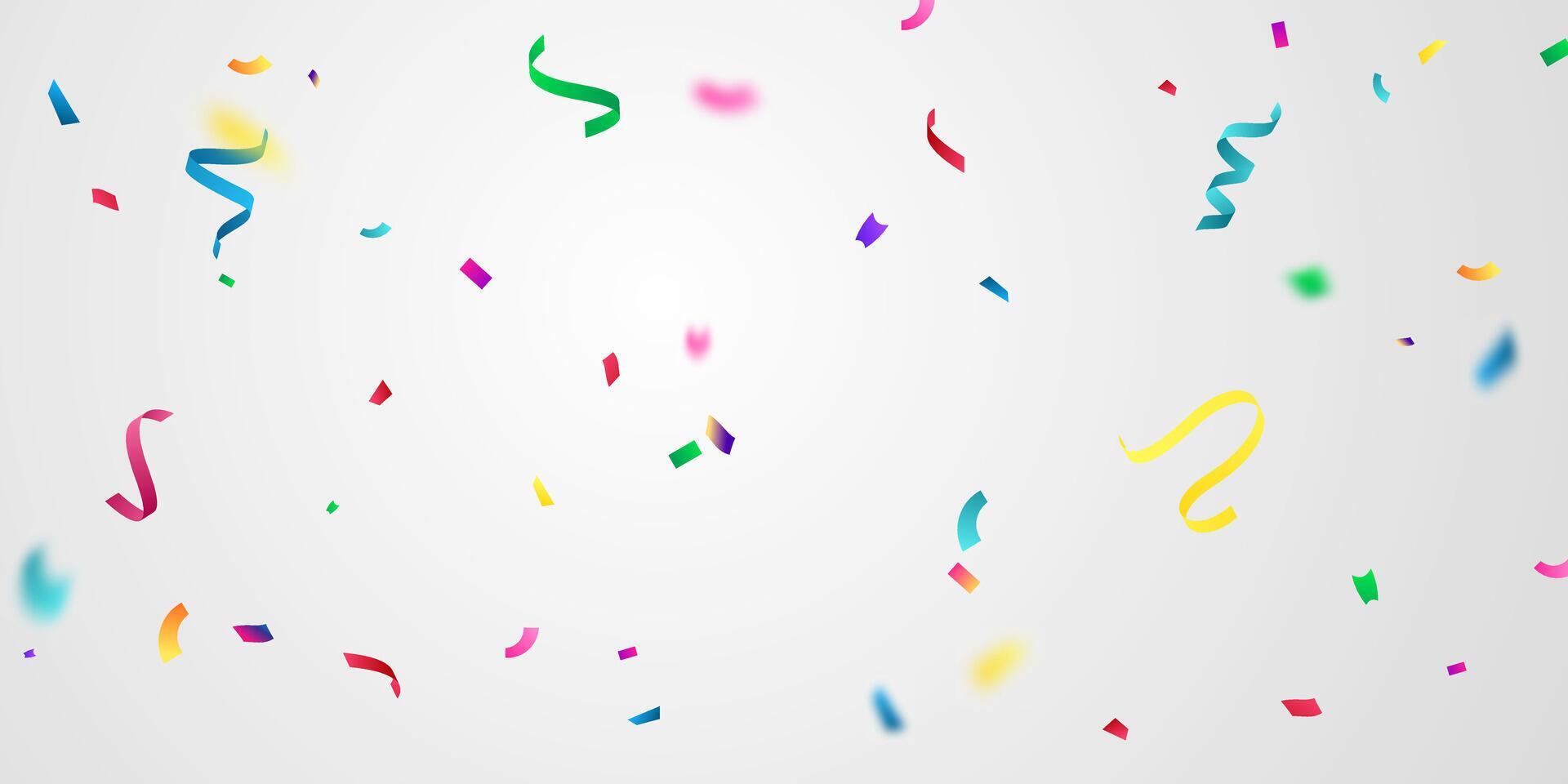 Colorful confetti and zigzag ribbons falling from above Streamers, tinsel vector 39649224 Vector ...