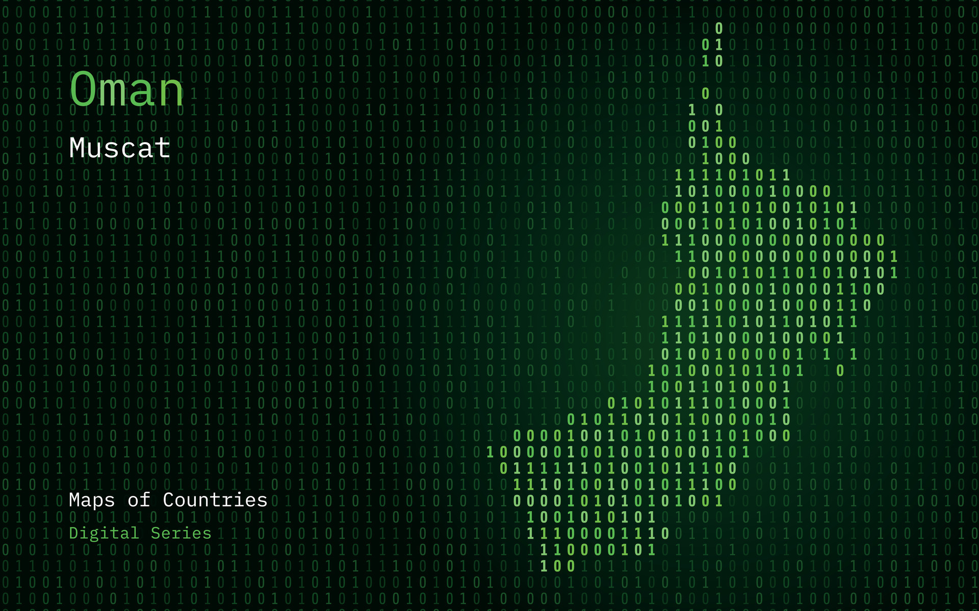 Oman Map Shown In Binary Code Pattern Tsmc Matrix Numbers Zero One 9086