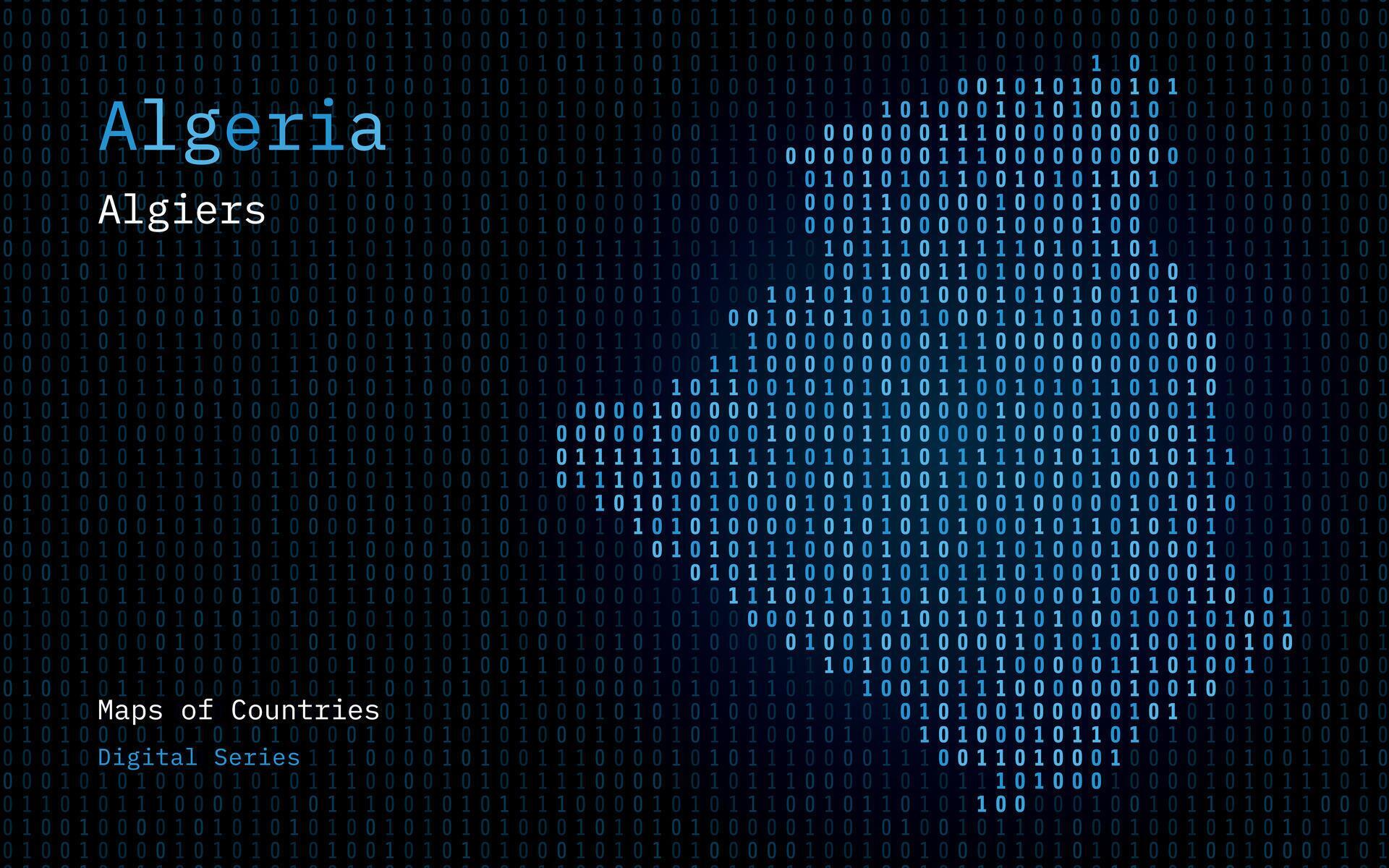 Algeria Map Shown In Binary Code Pattern Tsmc Matrix Numbers Zero 7494