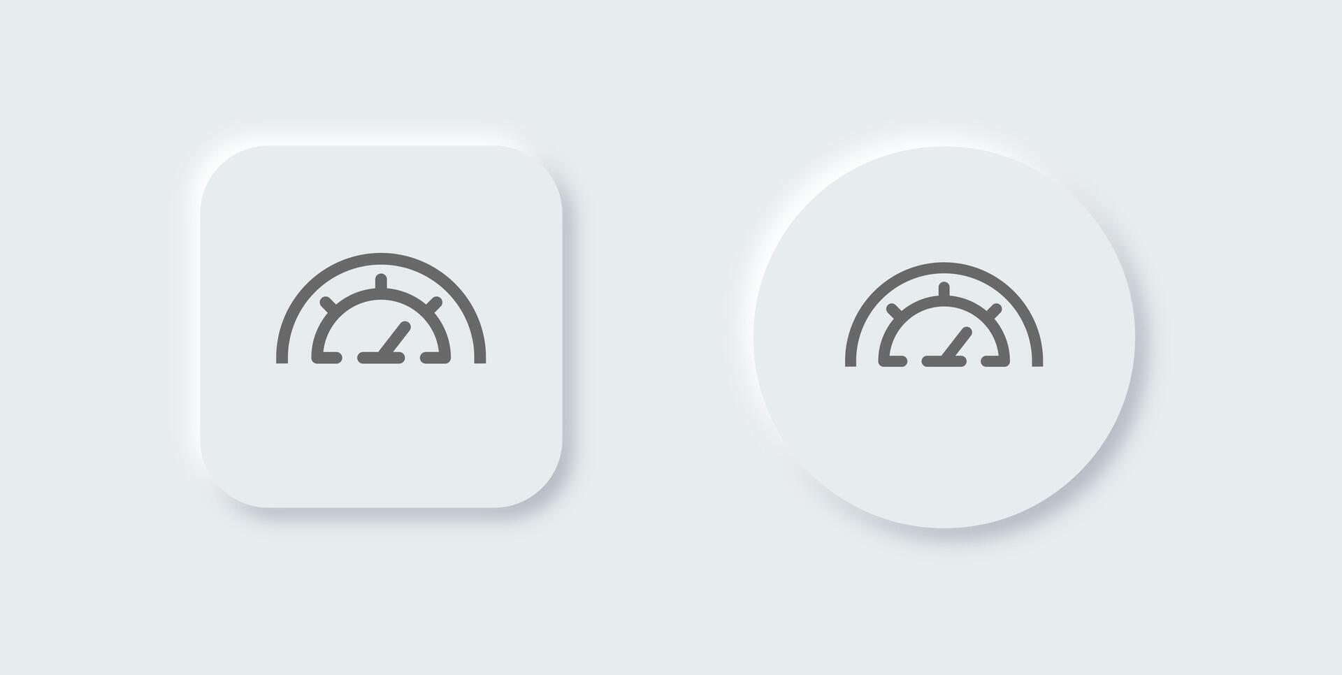Speedometer Line Icon In Neomorphic Design Style Speed Indicator Signs