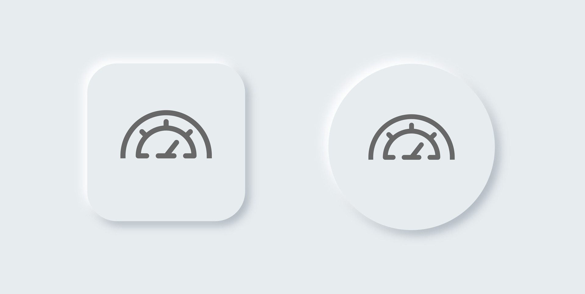 Speedometer Line Icon In Neomorphic Design Style Speed Indicator Signs