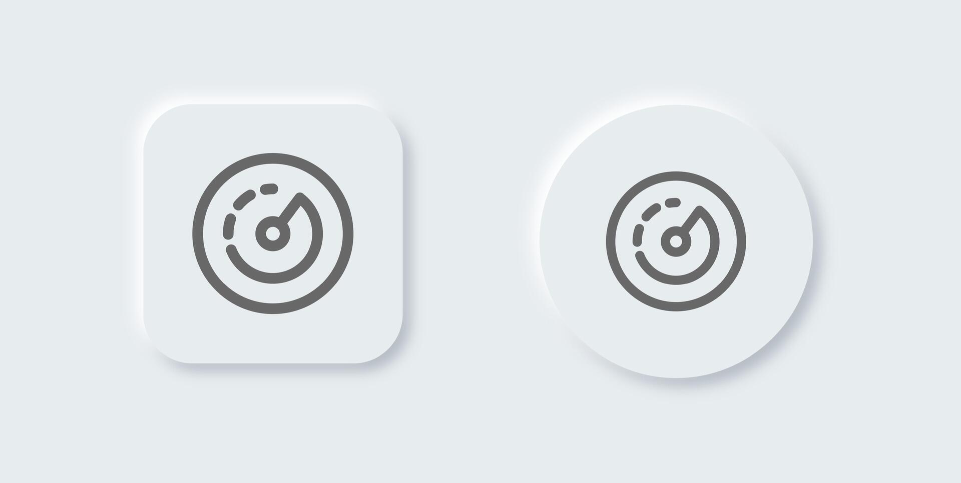 Speedometer Line Icon In Neomorphic Design Style Speed Indicator Signs