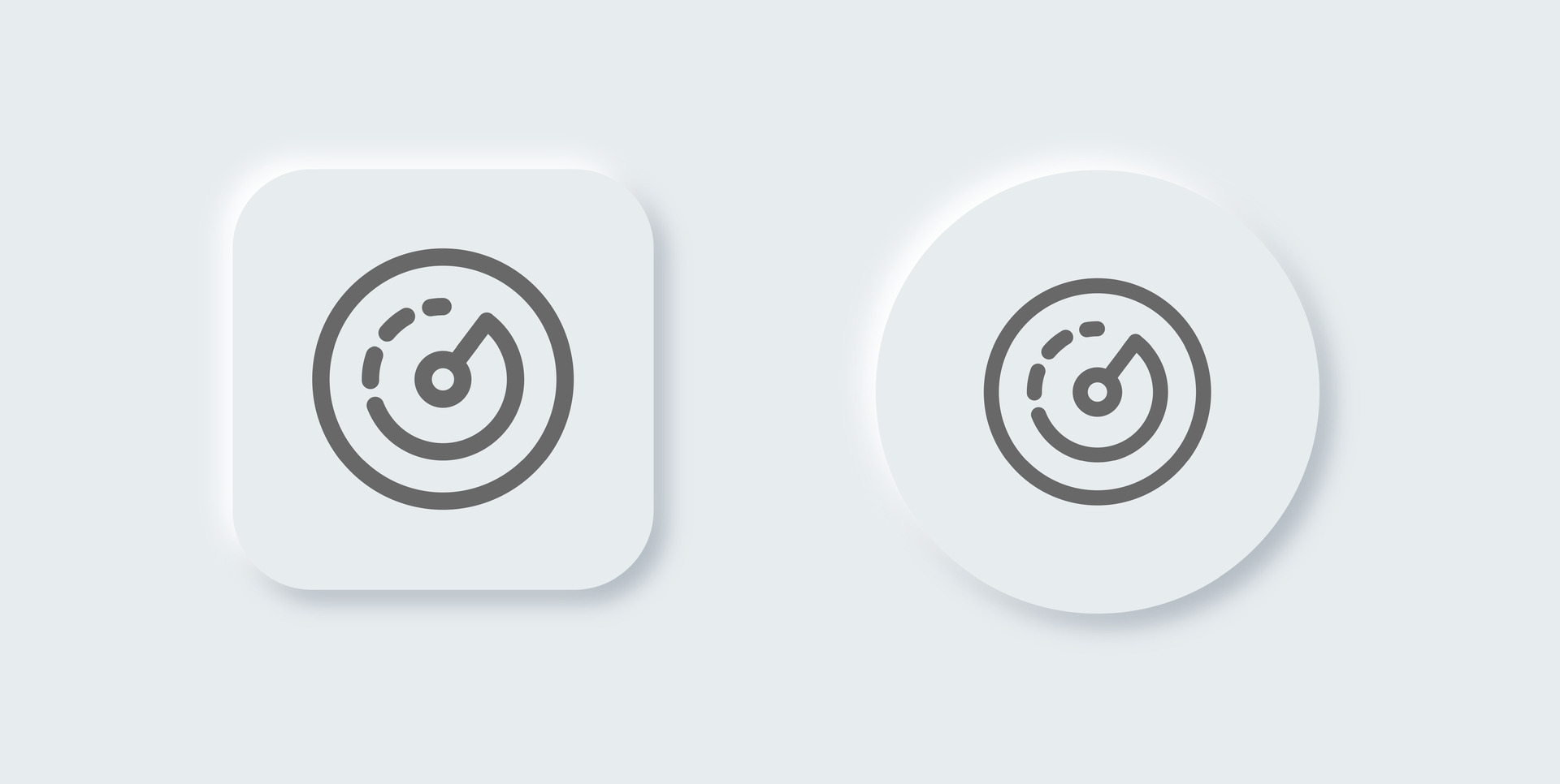 Speedometer Line Icon In Neomorphic Design Style Speed Indicator Signs