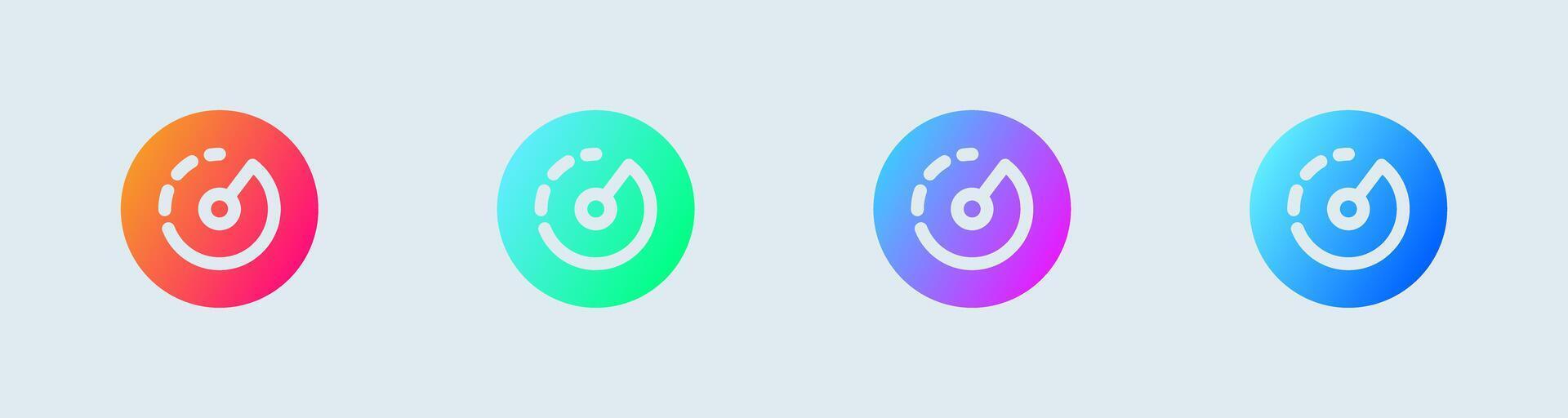 Speedometer Solid Icon In Gradient Colors Speed Indicator Signs Vector