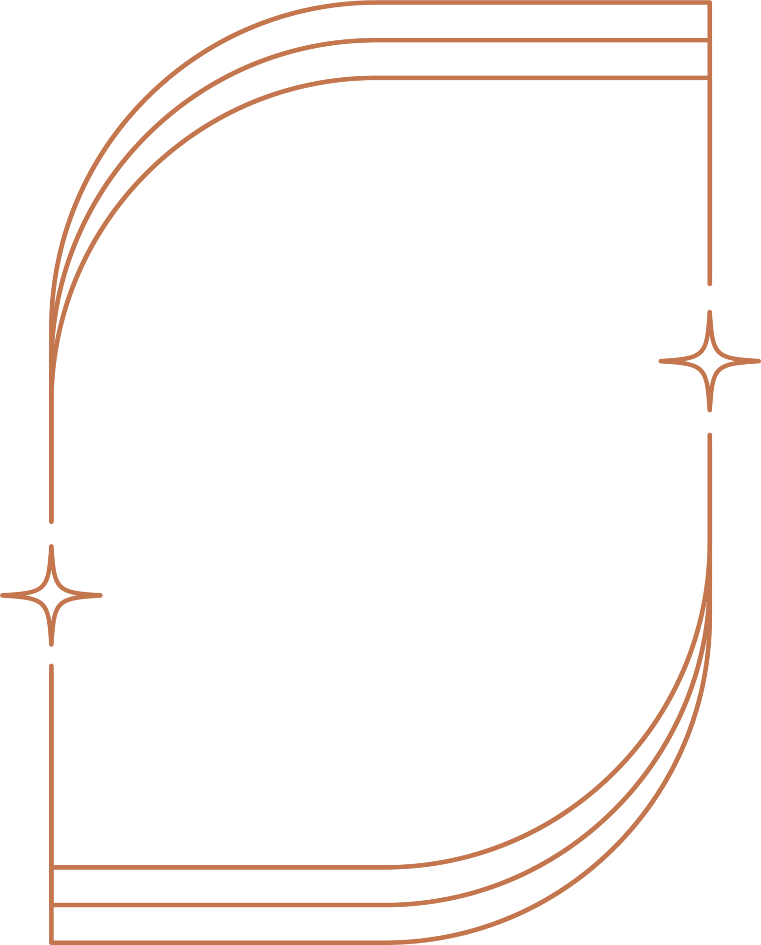 Aesthetic Frame Shape Outline Minimal Graphic Element With Stars Abstract Boho Arch With