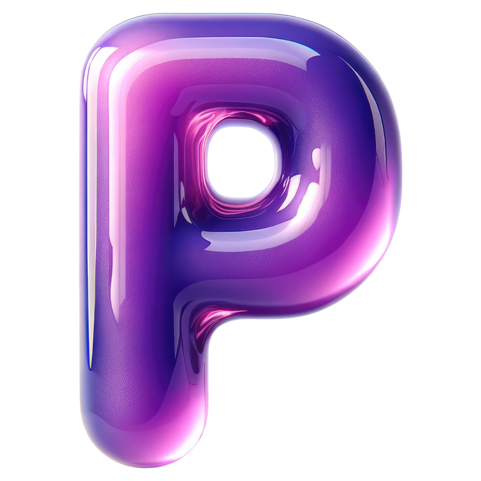 AI generated Glossy Purple Letter P 39660088 PNG