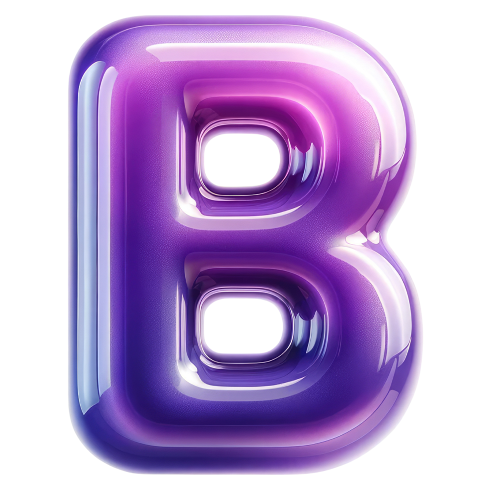 AI generated Glossy Purple Letter B 39660097 PNG