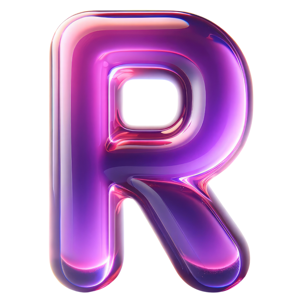 AI generated Glossy Purple Letter R 39660106 PNG