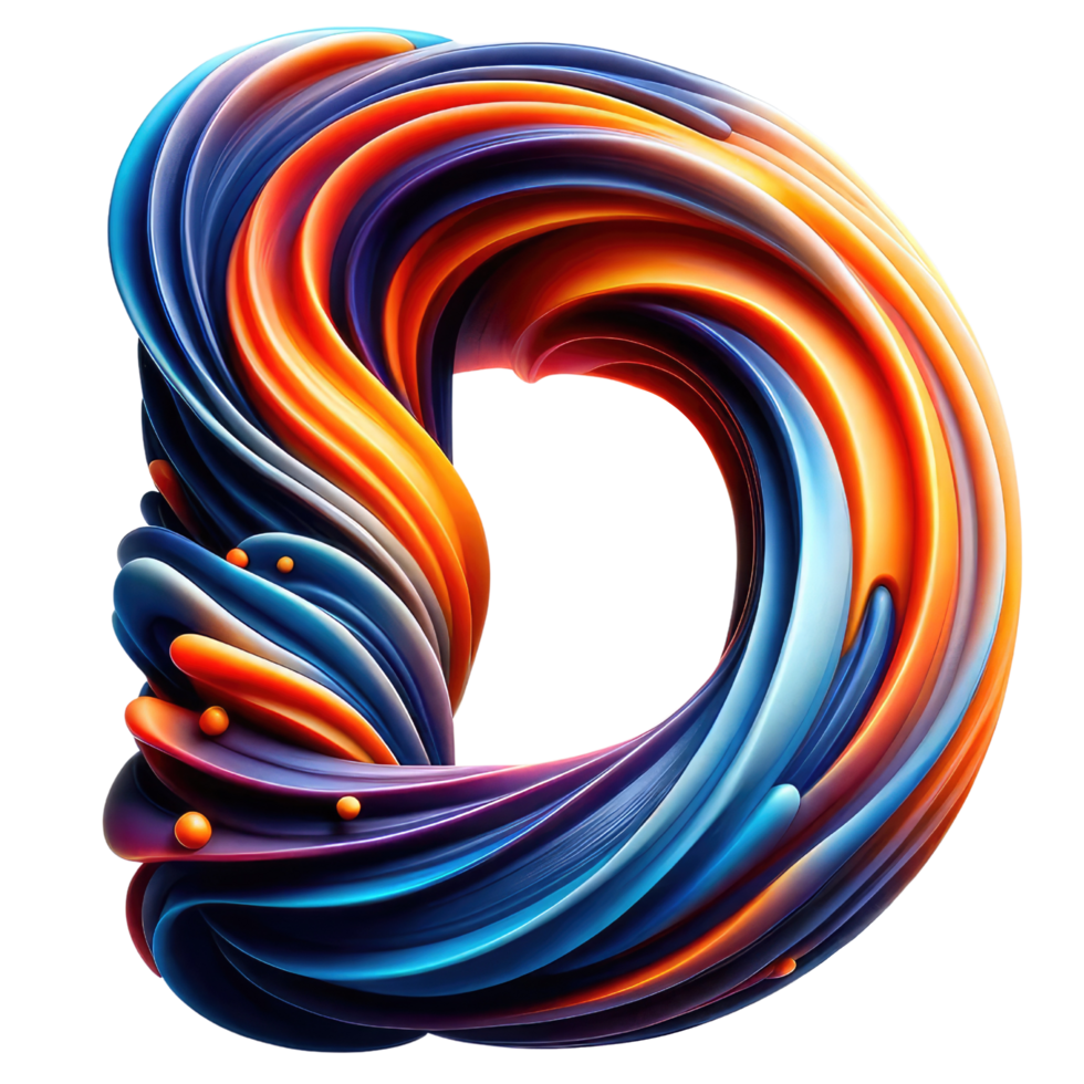 Ai Generated Abstract Swirl Alphabet Letter D Artwork 39660211 Png