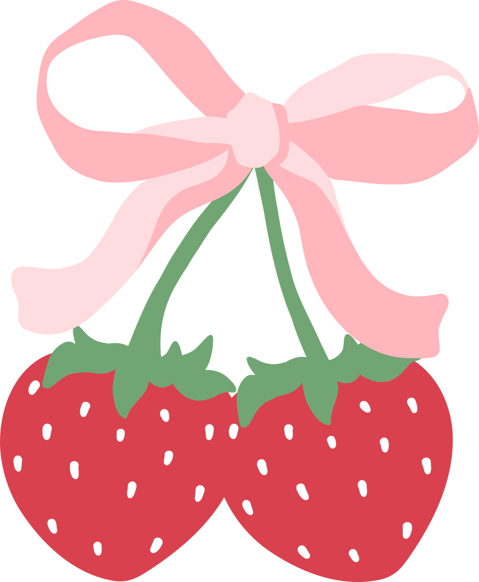 Coquette Strawberries With Bow 39660763 Png