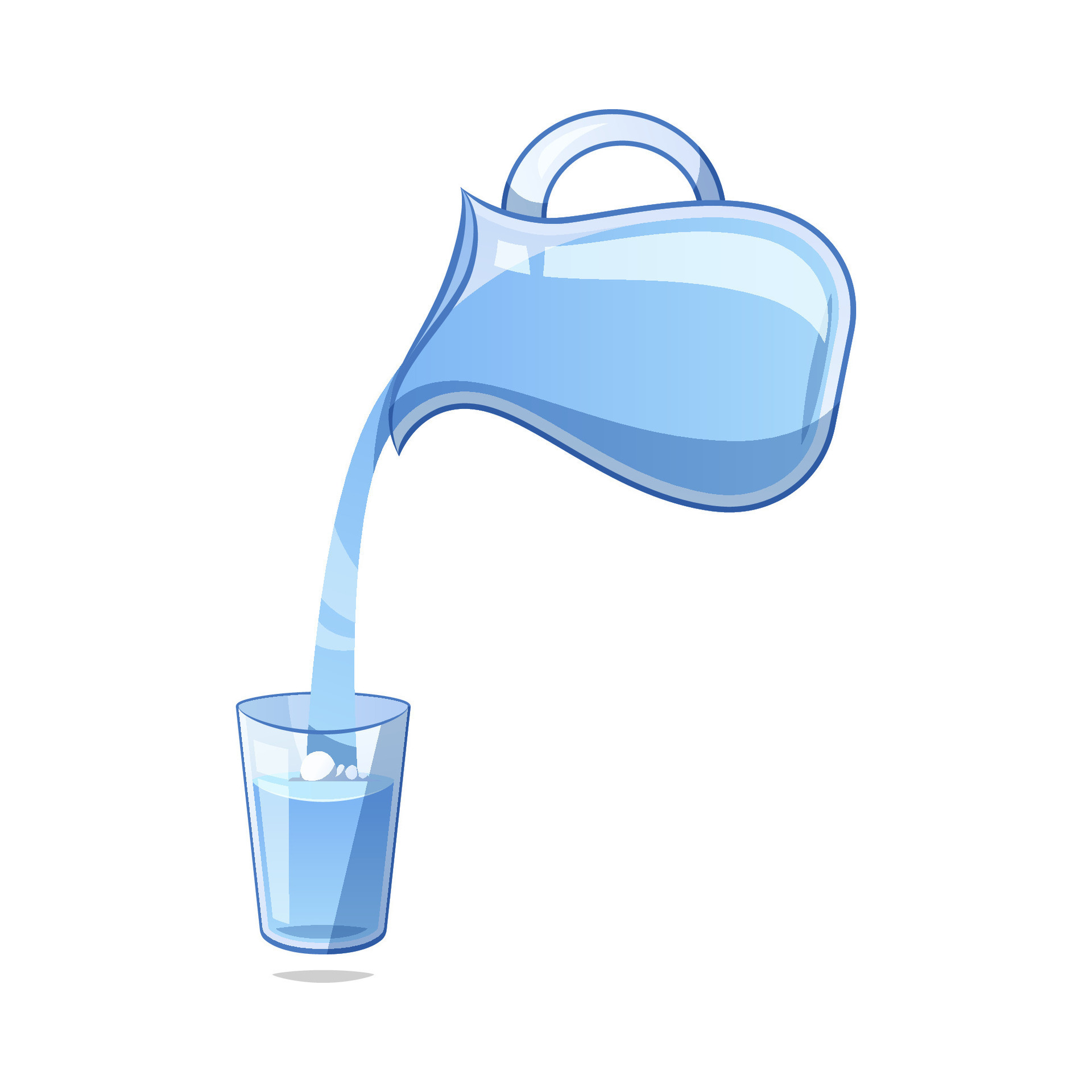 Pouring water from jug in glass vector isolated on white background. 39662099 Vector Art at Vecteezy