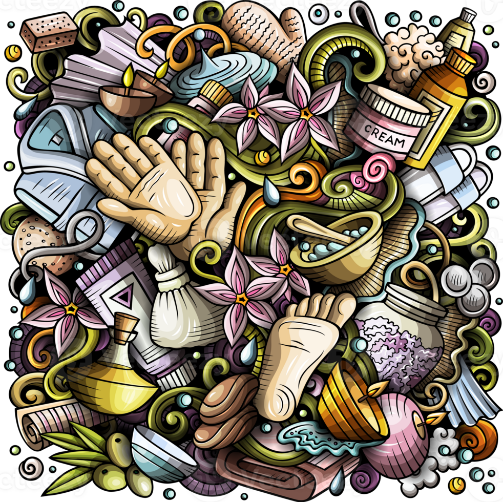 Massage Détaillé Dessin Animé Illustration 39666670 Png