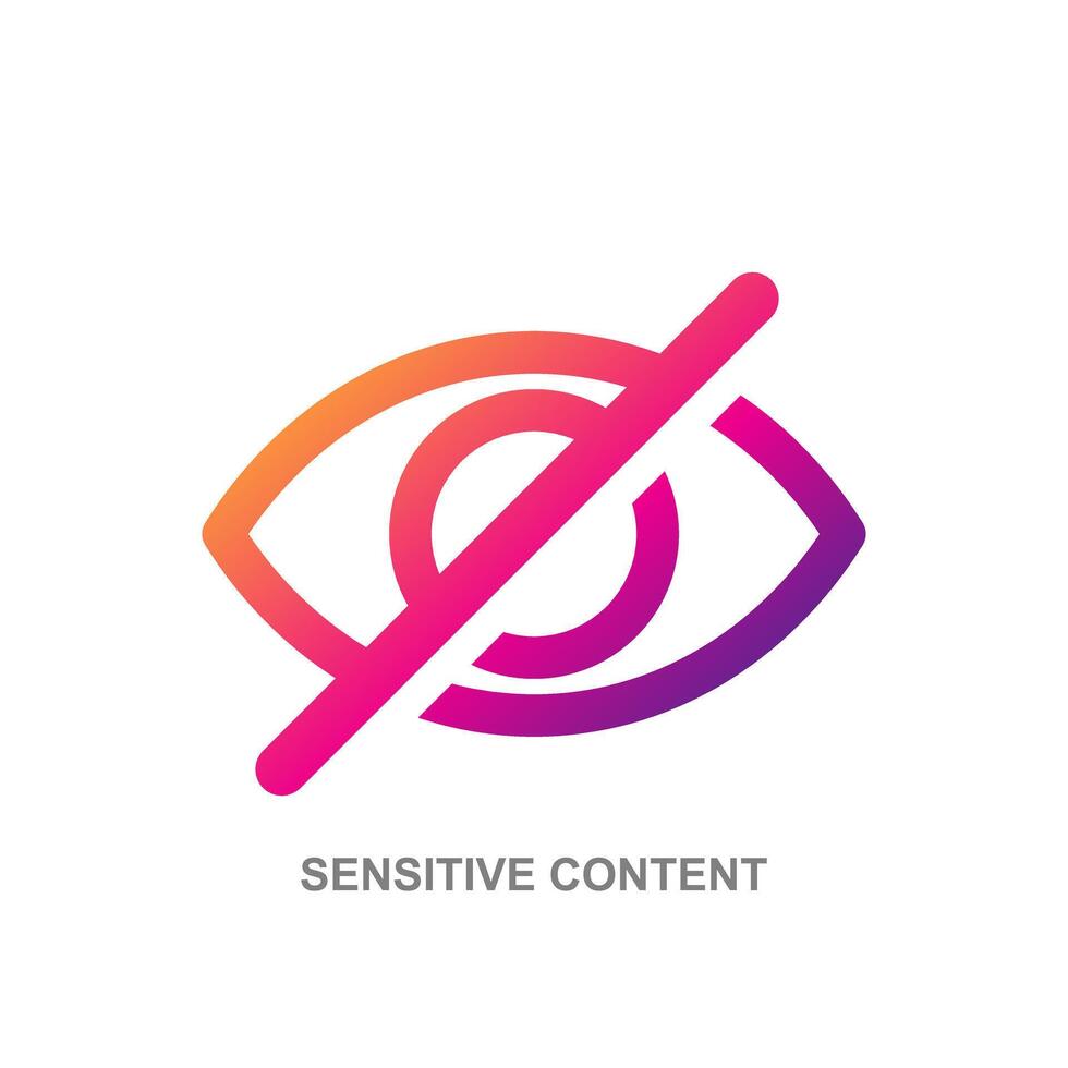 Sensitive Contents. Sensitive Content icon design vector. Eye icons. Sensitive content logo ...