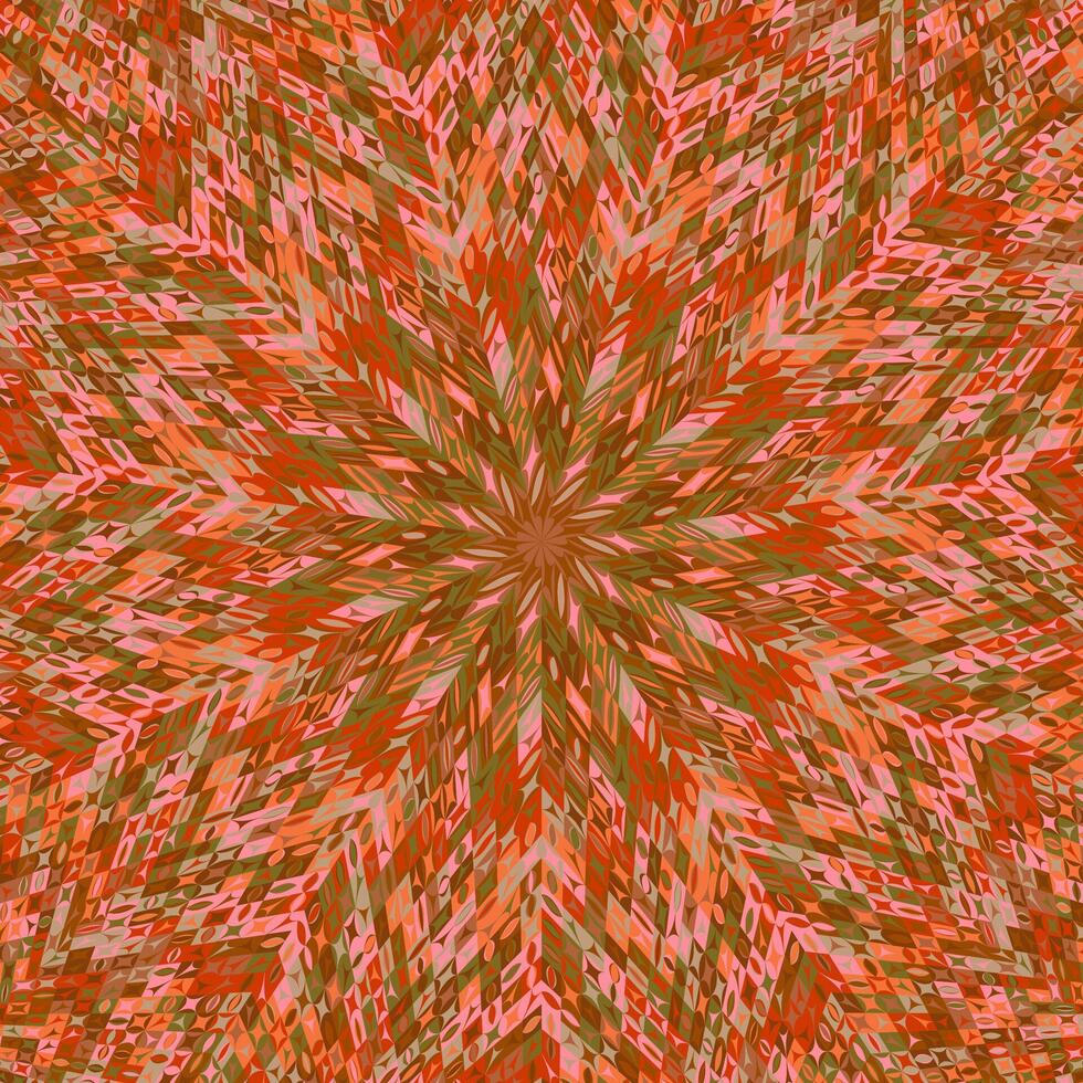 Dynamic Geometrical Abstract Circular Burst Mosaic Pattern Background Hypnotic Colorful Vector