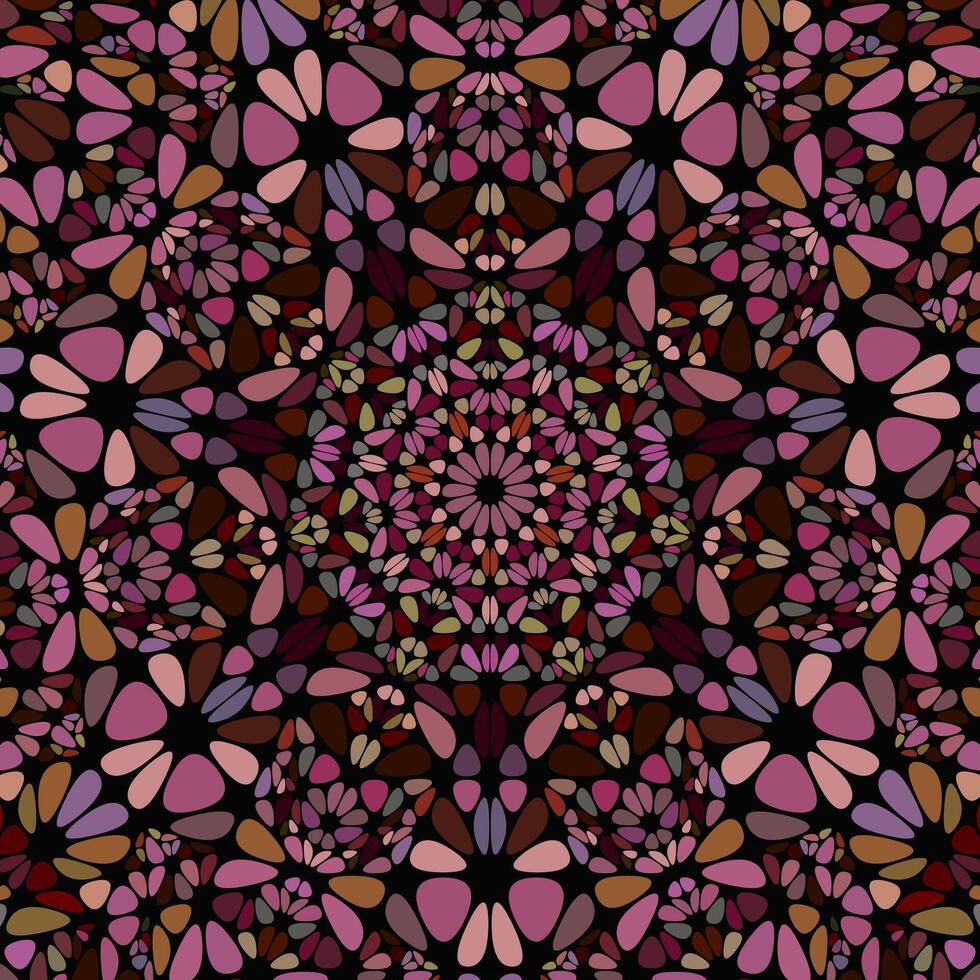 Abstract Colorful Radial Mosaic Pattern Background Design Circular Psychedelic Vector Graphic