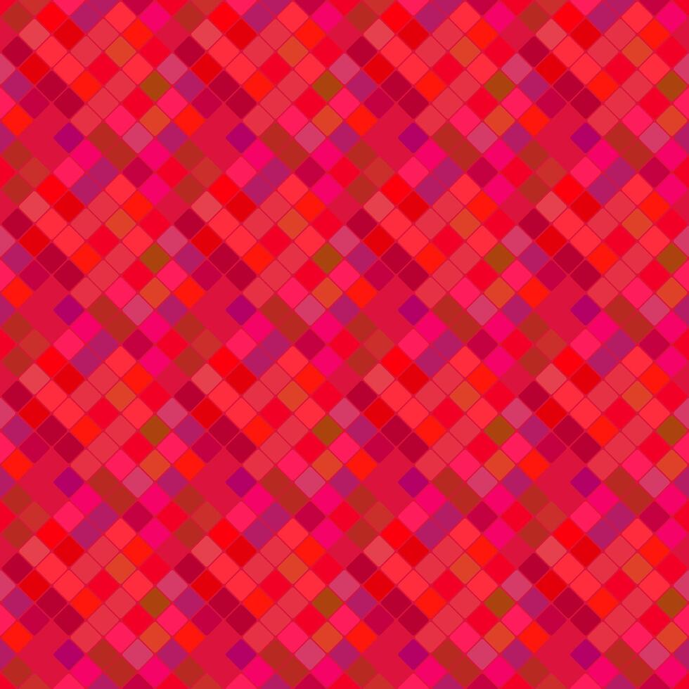 Geometrical seamless diagonal square pattern background design - abstract repeating red vector ...