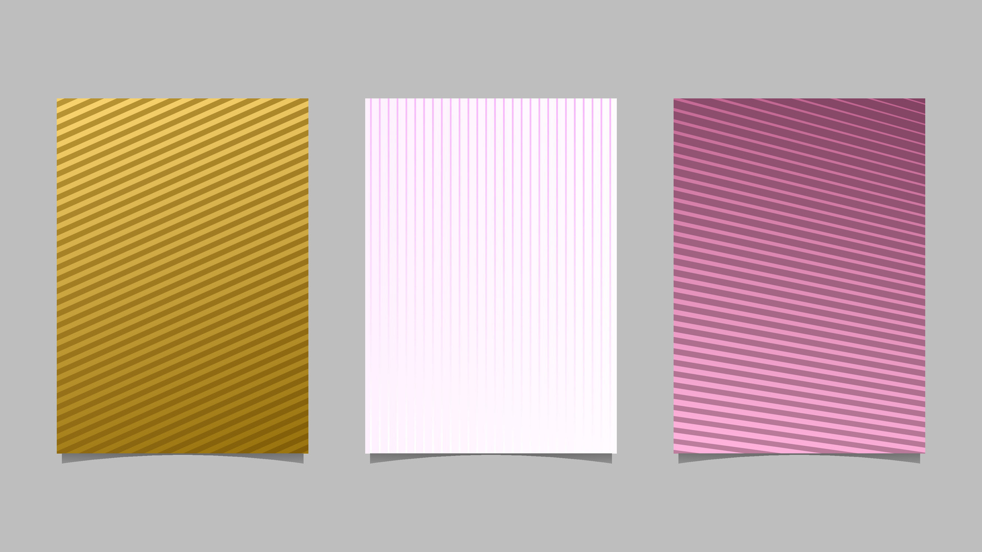 Geometric Stripe Flyer Template Set Gradient Vector Brochure Background Graphics From Stripes