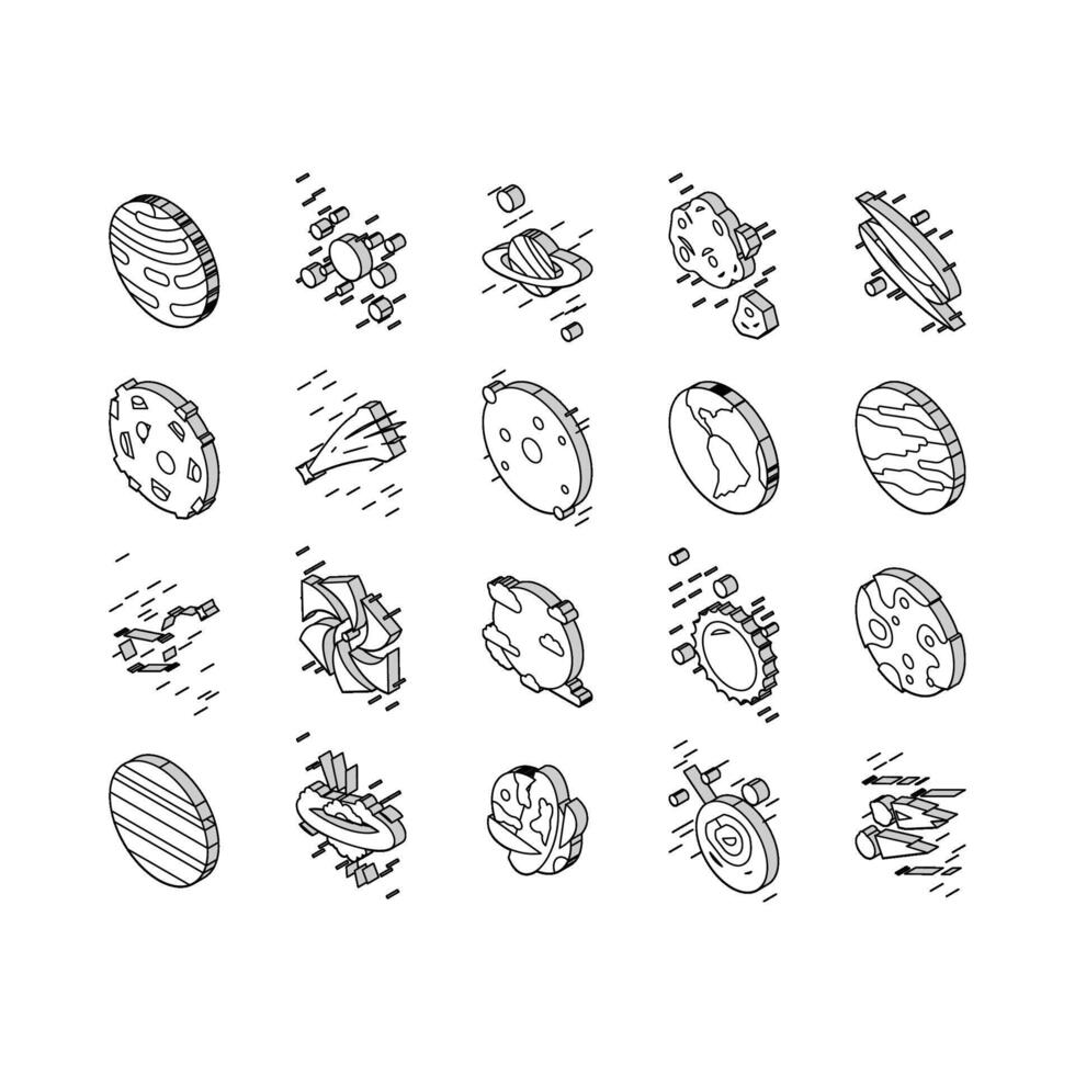 Galaxy System Space Collection Isometric Icons Set Vector 39829512