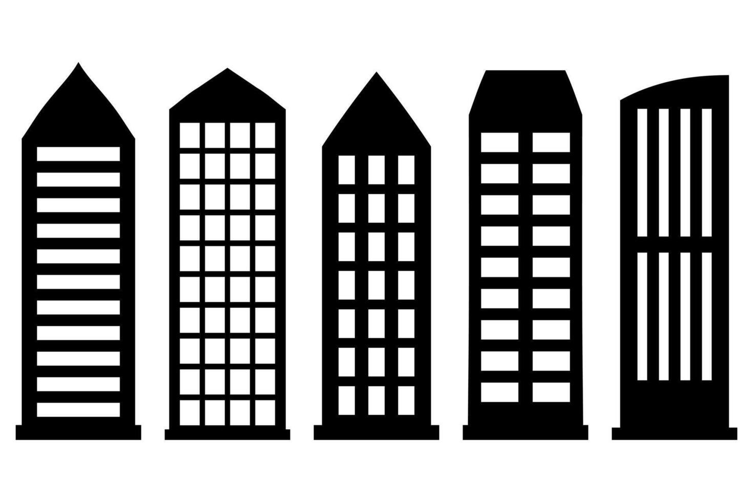 Urban tall building icon set 39832831 Vector Art at Vecteezy