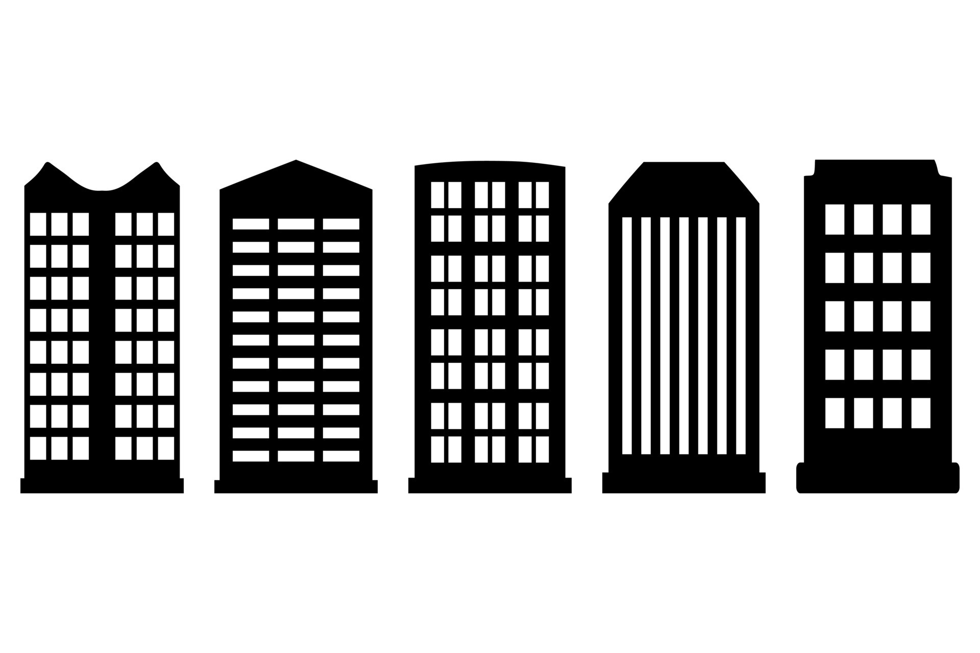 Urban tall building icon set 39832851 Vector Art at Vecteezy