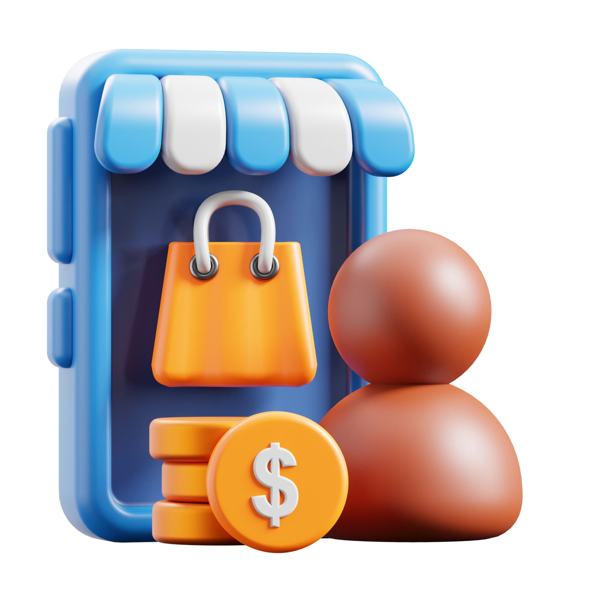 3D Seller icon on transparent background 39833365 PNG