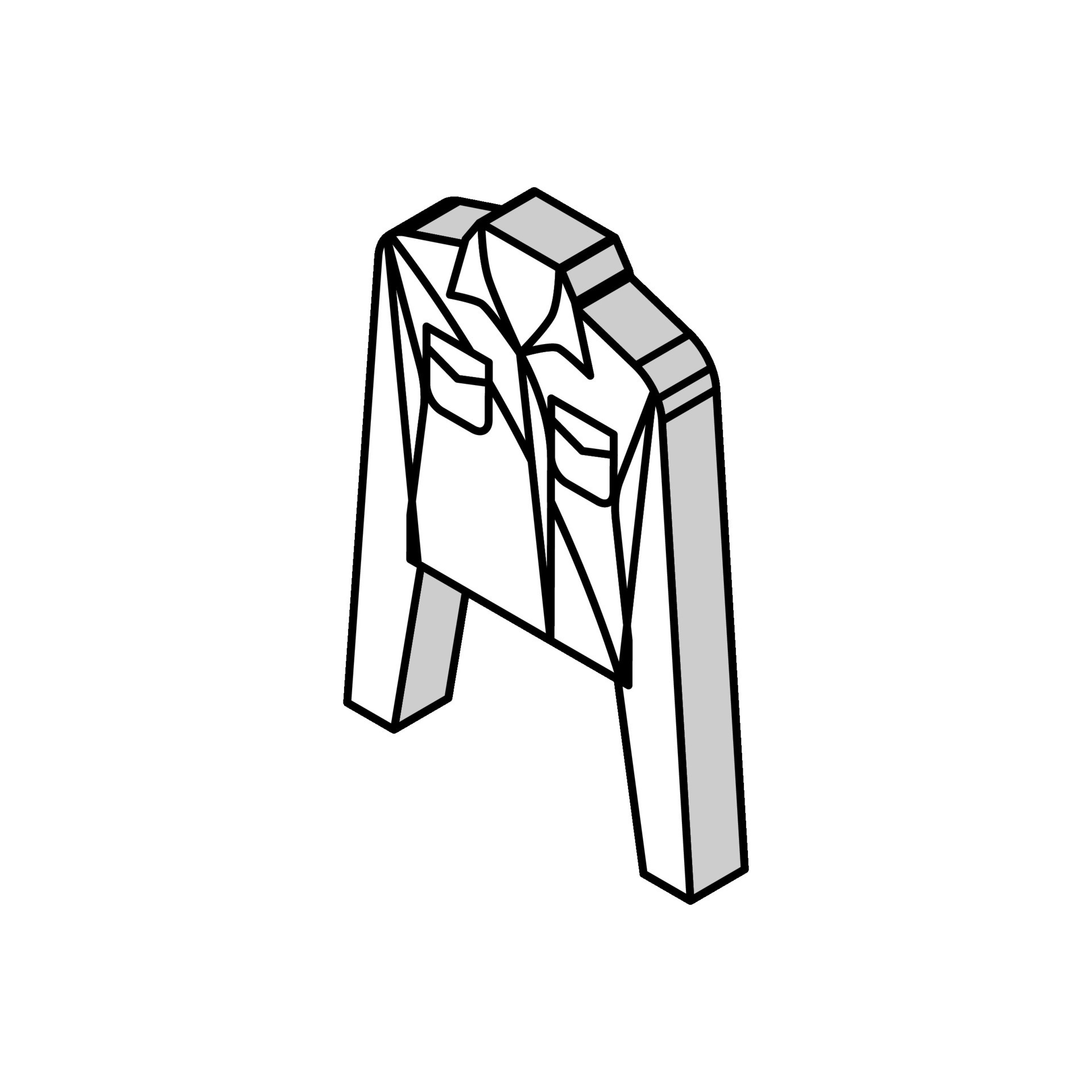 Denim Jacket Outerwear Female Isometric Icon Vector Illustration