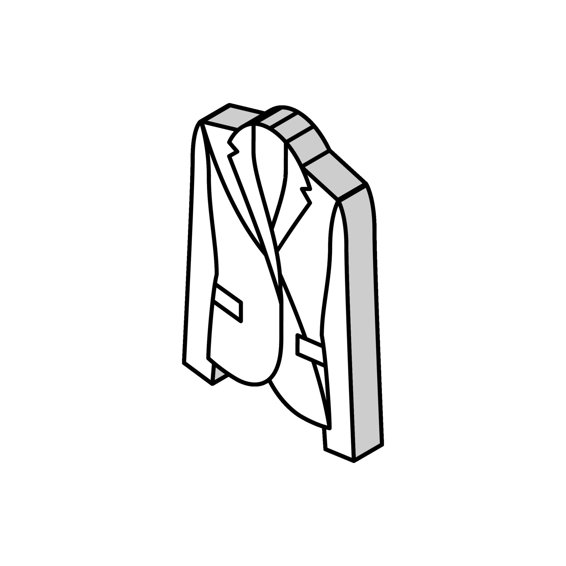 Linen Jacket Outerwear Female Isometric Icon Vector Illustration
