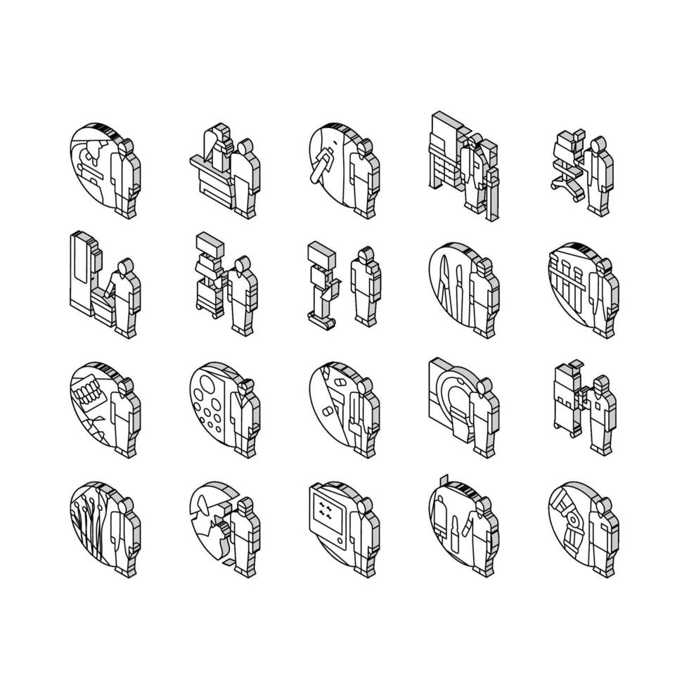 Medical Technician Isometric Icons Set Vector 39840490 Vector Art At