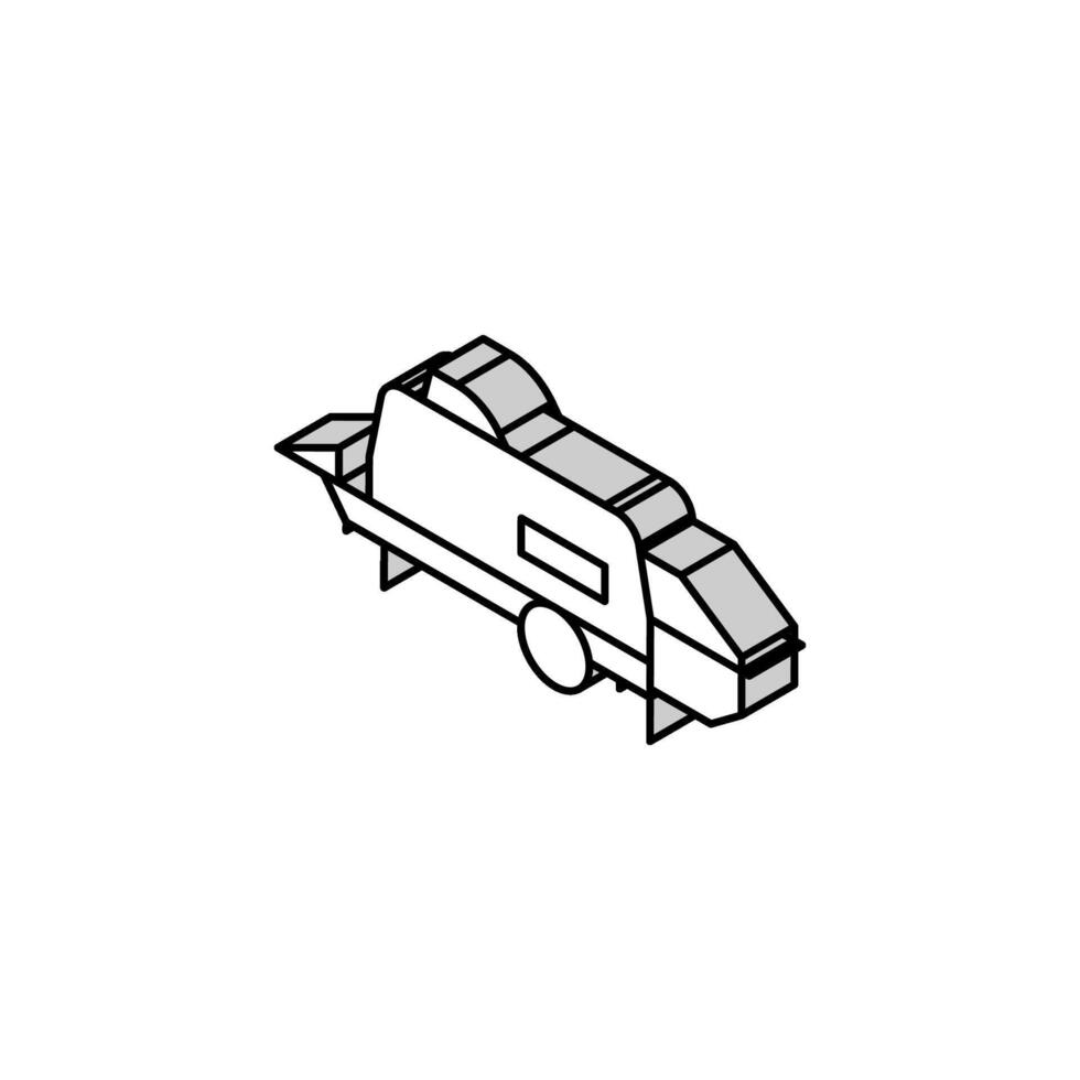 Concrete Pumper Civil Engineer Isometric Icon Vector Illustration