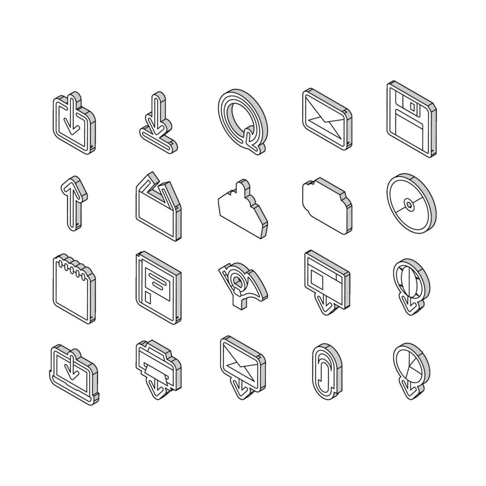 Download File Computer Data Isometric Icons Set Vector 39841361 Vector Art At Vecteezy