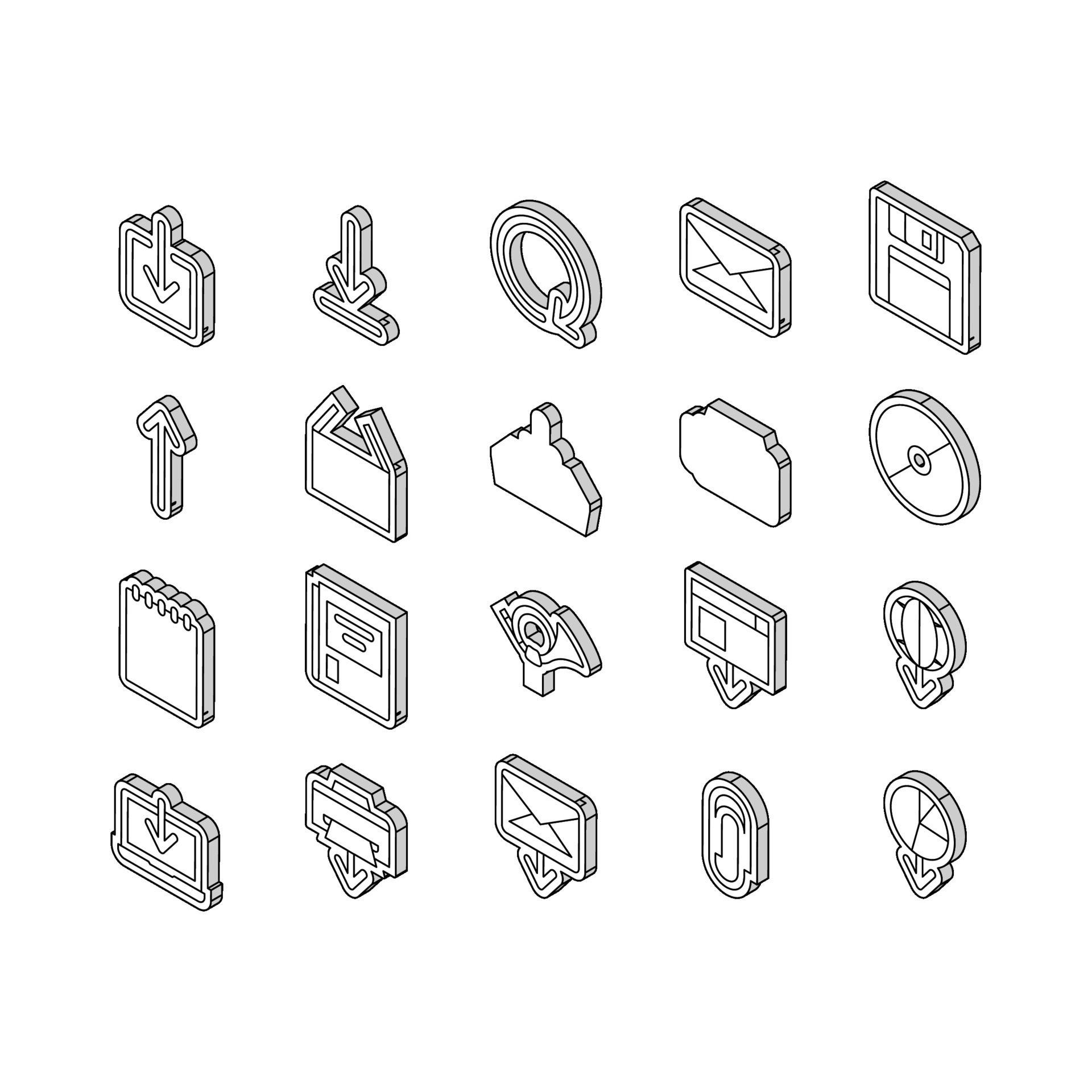 Download File Computer Data Isometric Icons Set Vector 39841361 Vector Art At Vecteezy